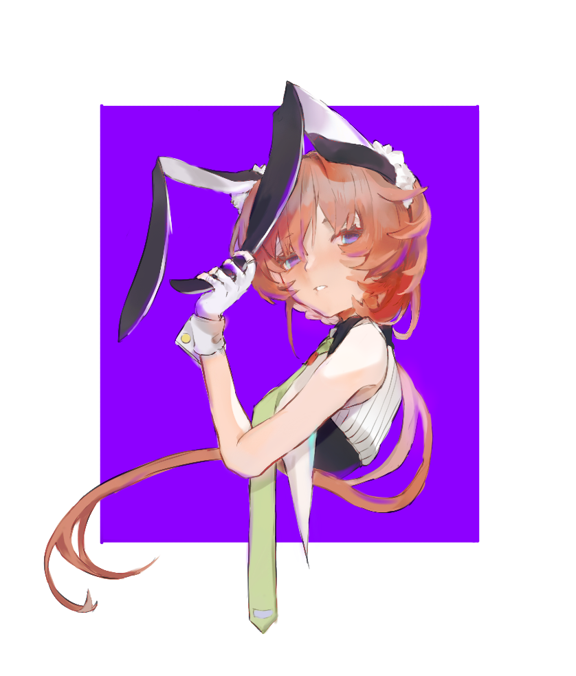 Safebooru - animal ears bare shoulders blue eyes blush chaosky cropped ...