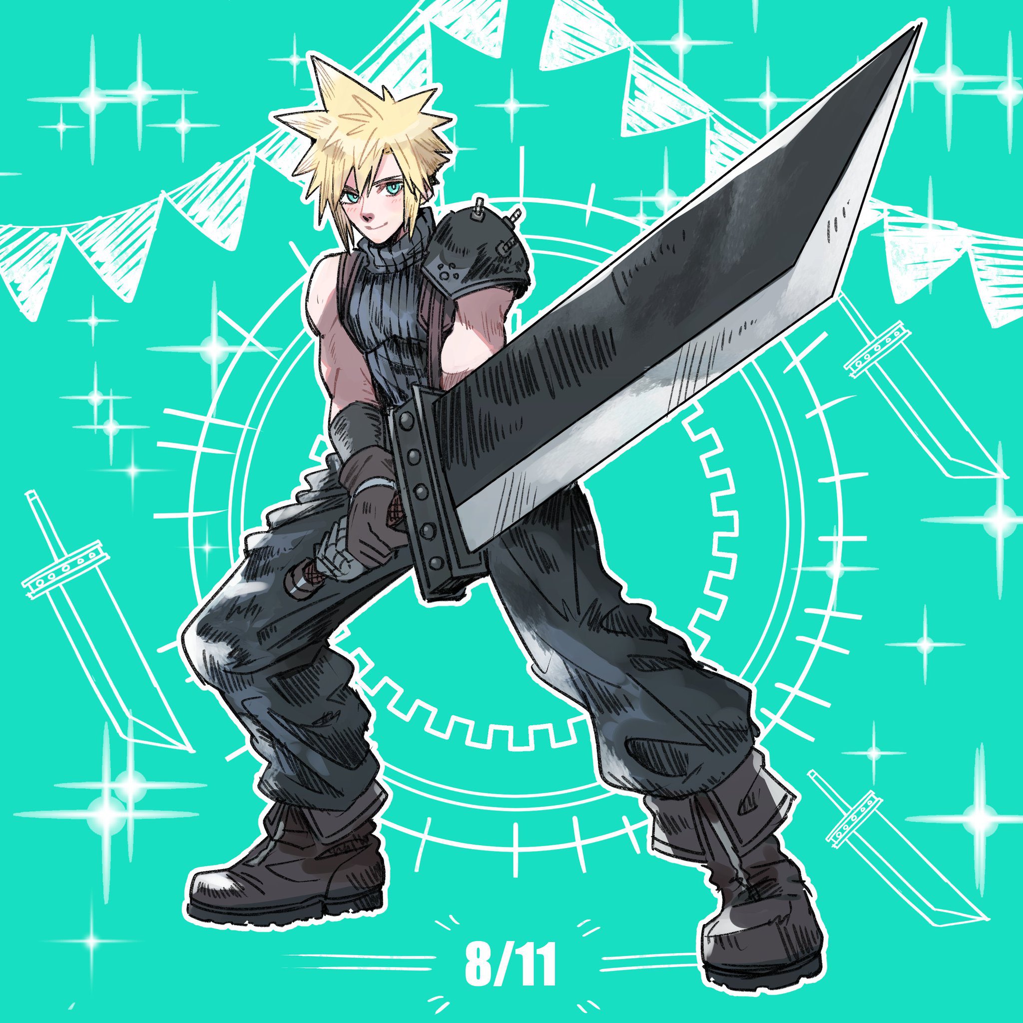 Safebooru - 1boy armor baggy pants black footwear black gloves blonde hair blue eyes boots ...