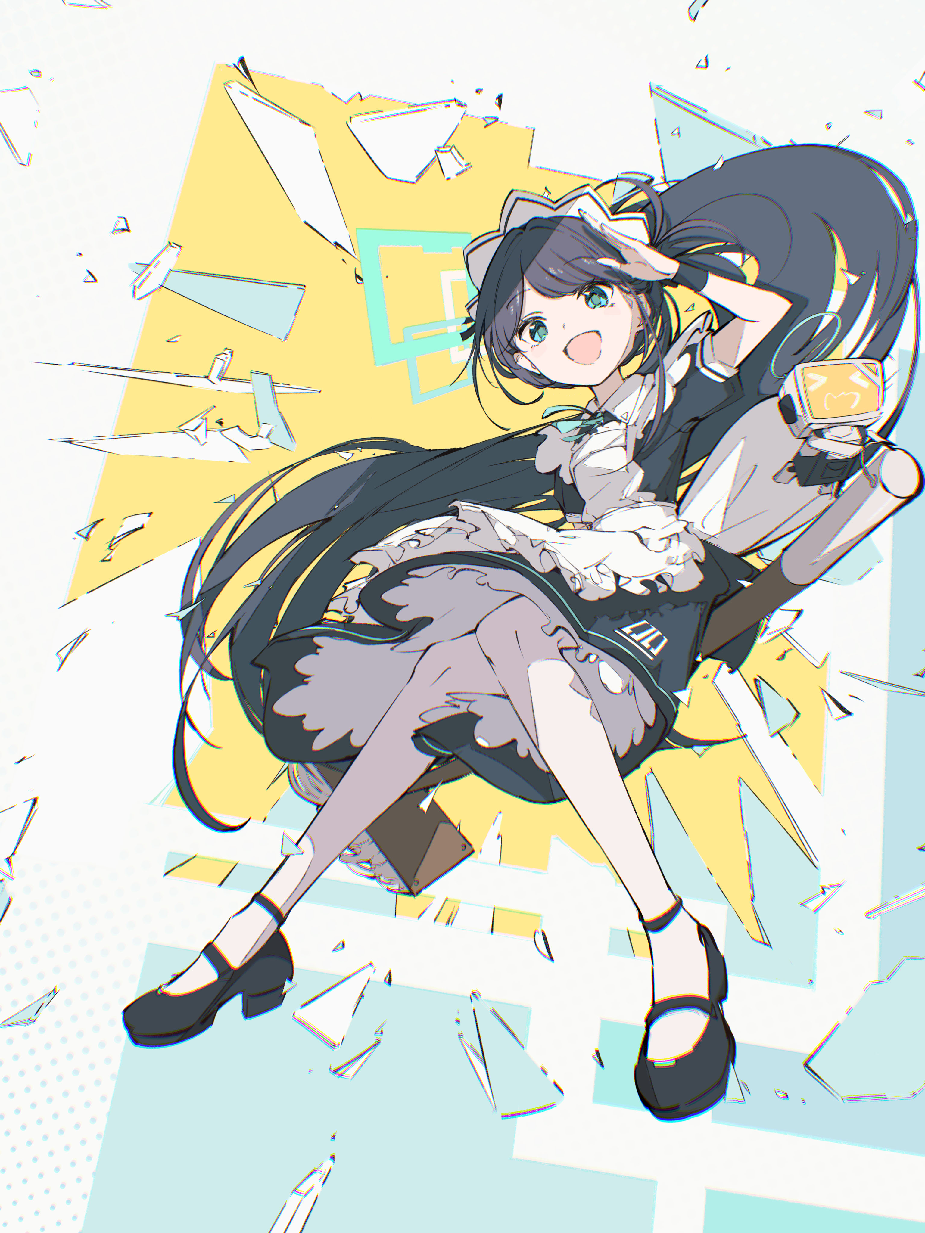 Safebooru - 1girl absurdres apron aqua necktie arient5888 aris (blue archive) aris (maid) (blue ...