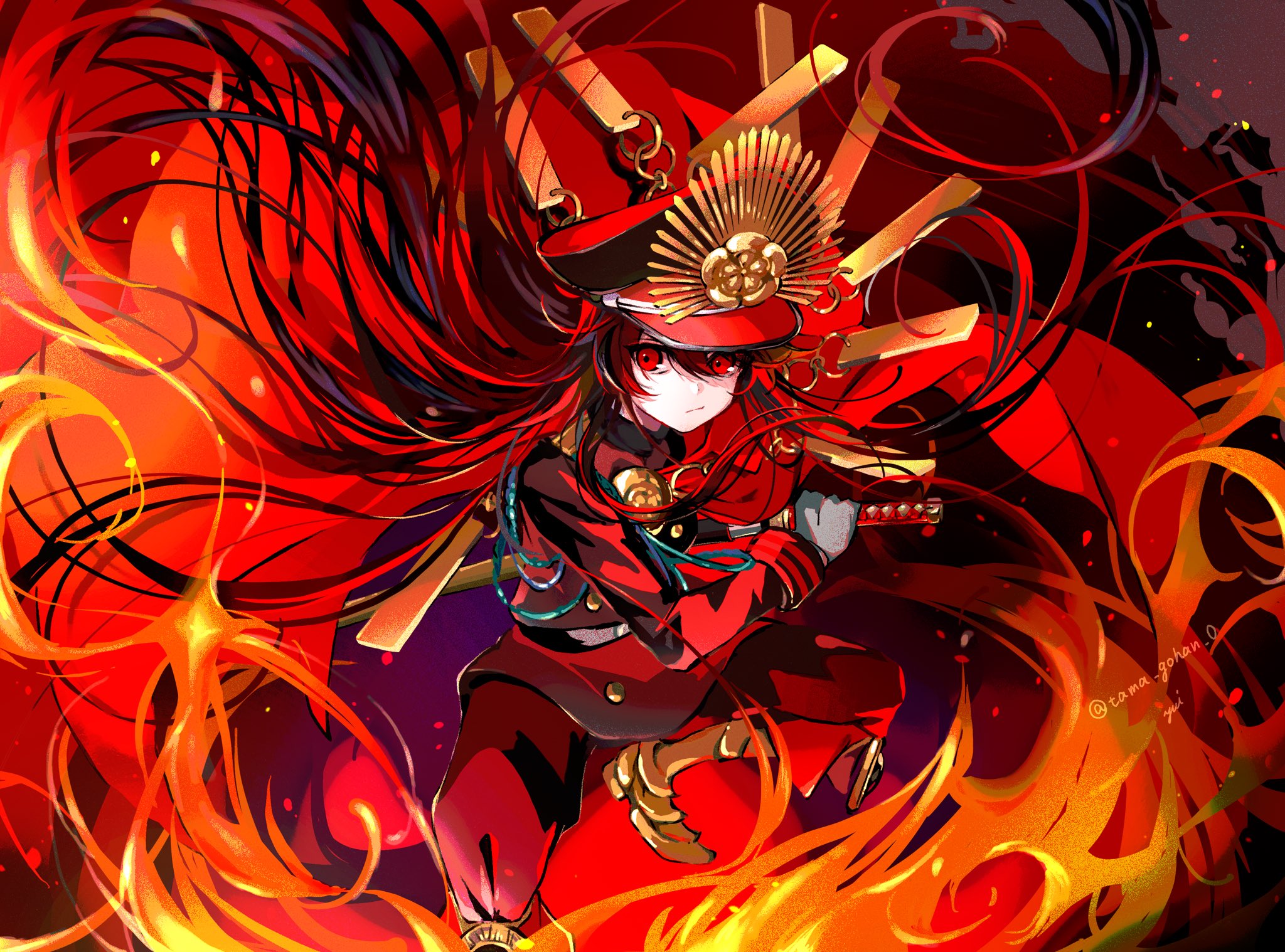 Safebooru - 1girl cape family crest fate/grand order fate (series) fire ...
