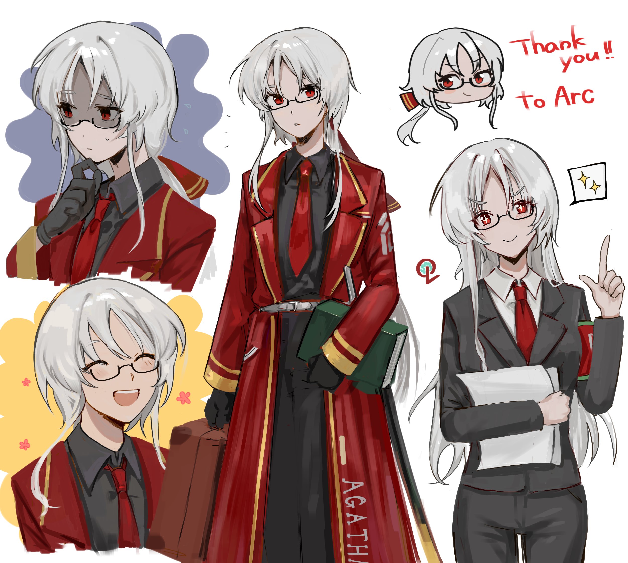 Safebooru - 1girl armband black jacket black shirt blush bow coat ...