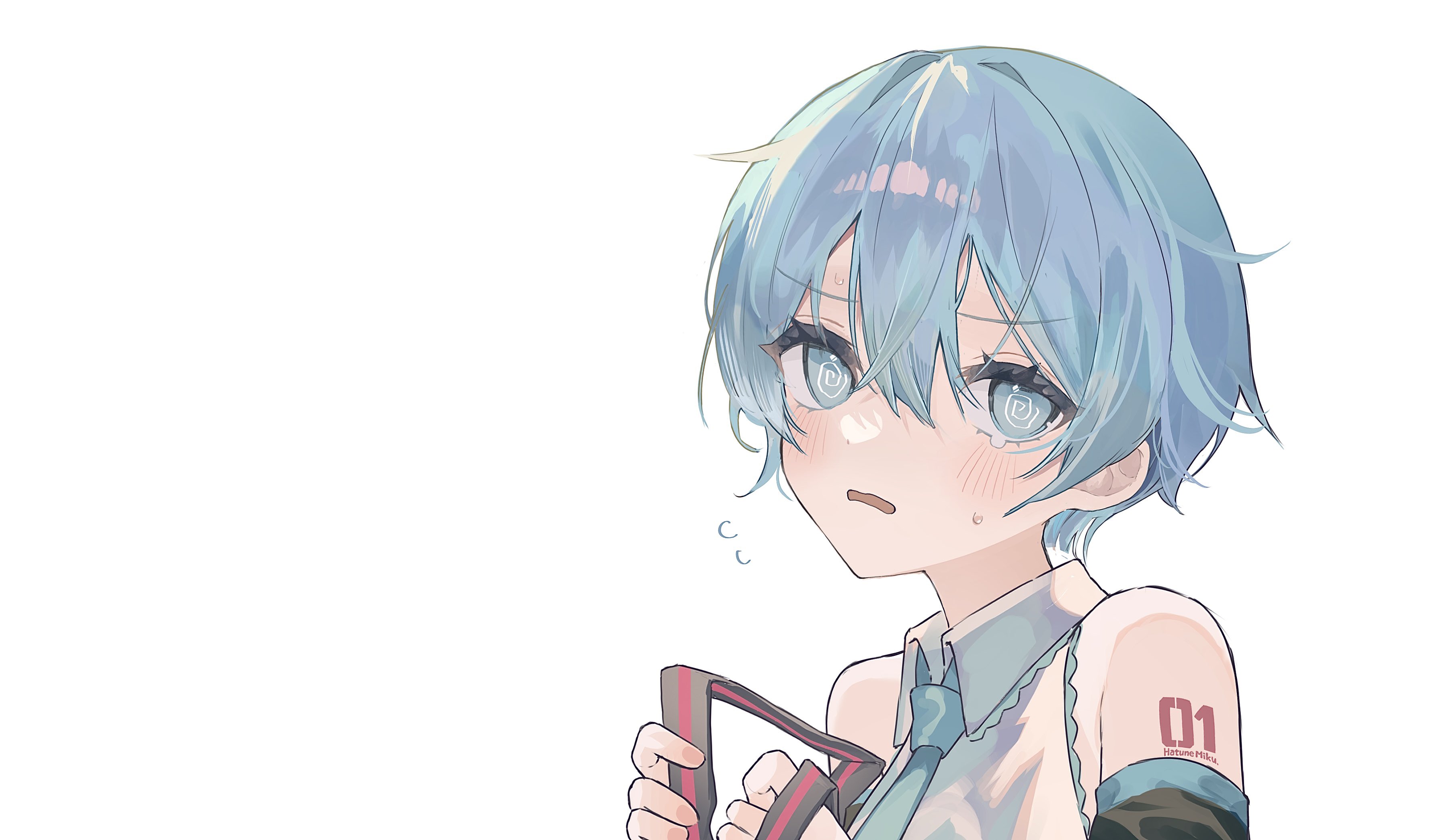 Safebooru - 1girl @ @ absurdres alternate hair length alternate hairstyle arm tattoo bare ...