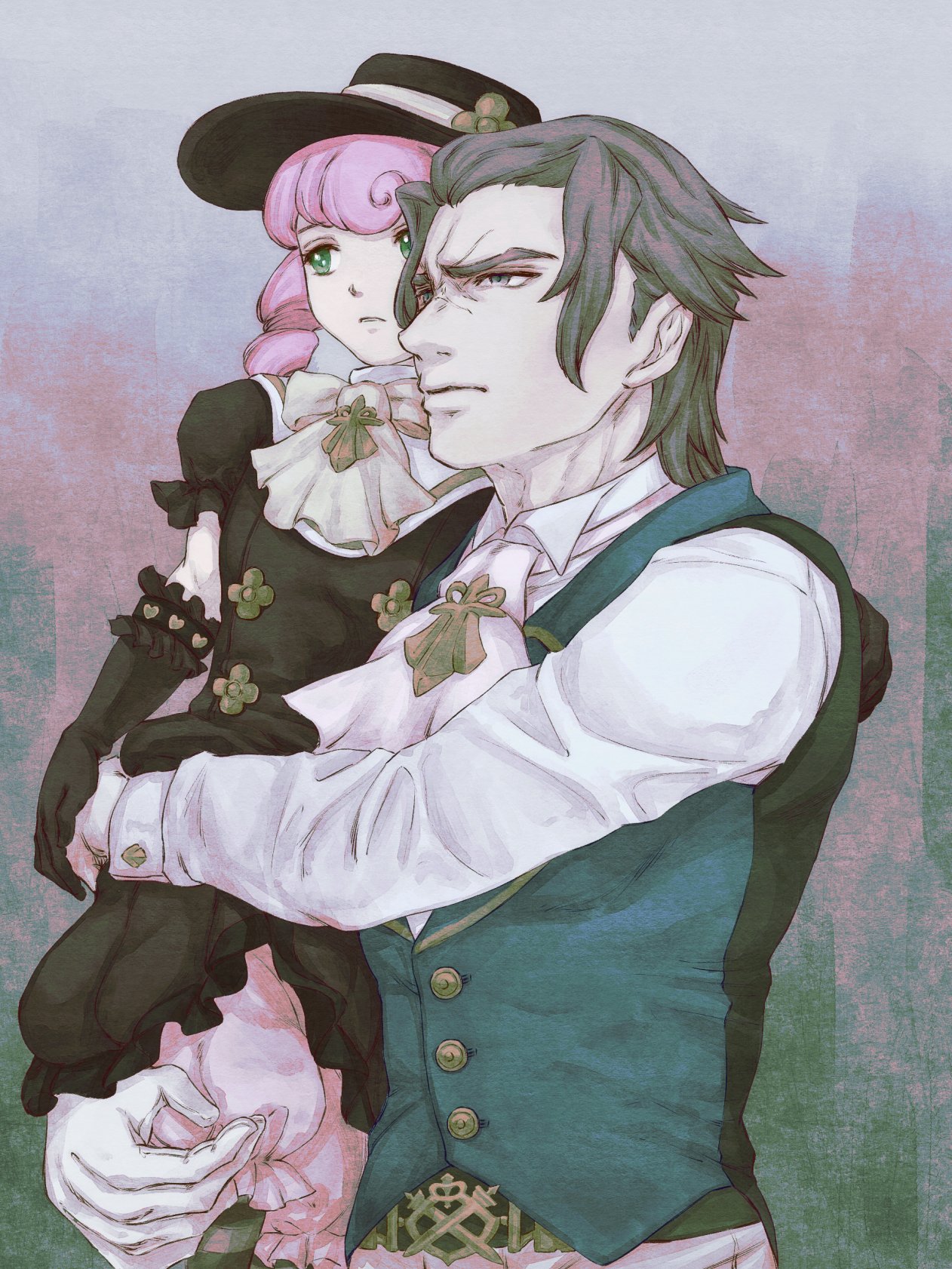 Safebooru - 1boy 1girl ace attorney alternate costume ascot barok van zieks belt black belt ...