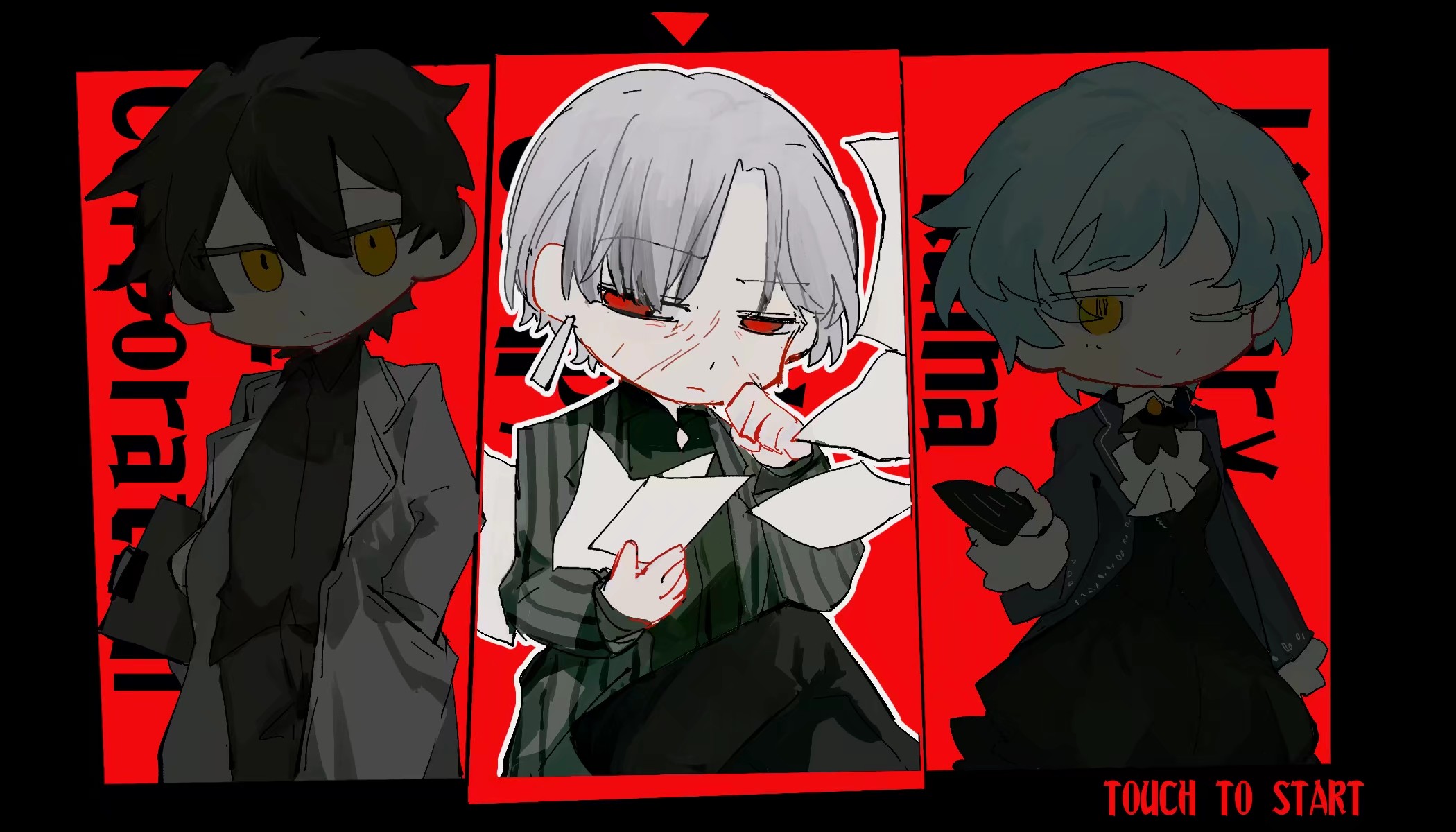 Safebooru - 1girl 2boys angela (project moon) ayin (project moon) black gloves black hair black ...