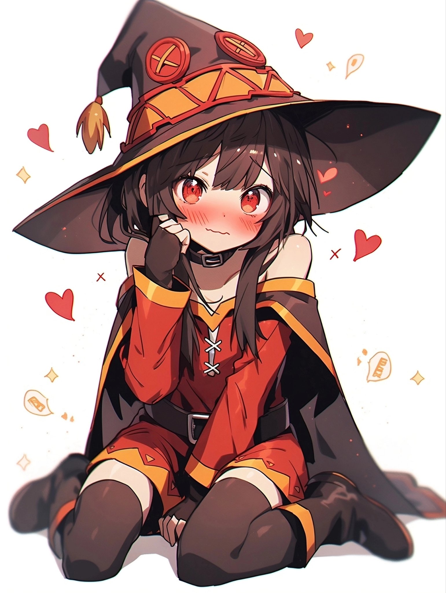 Safebooru Bare Shoulders Black Footwear Black Thighhighs Blush Boots