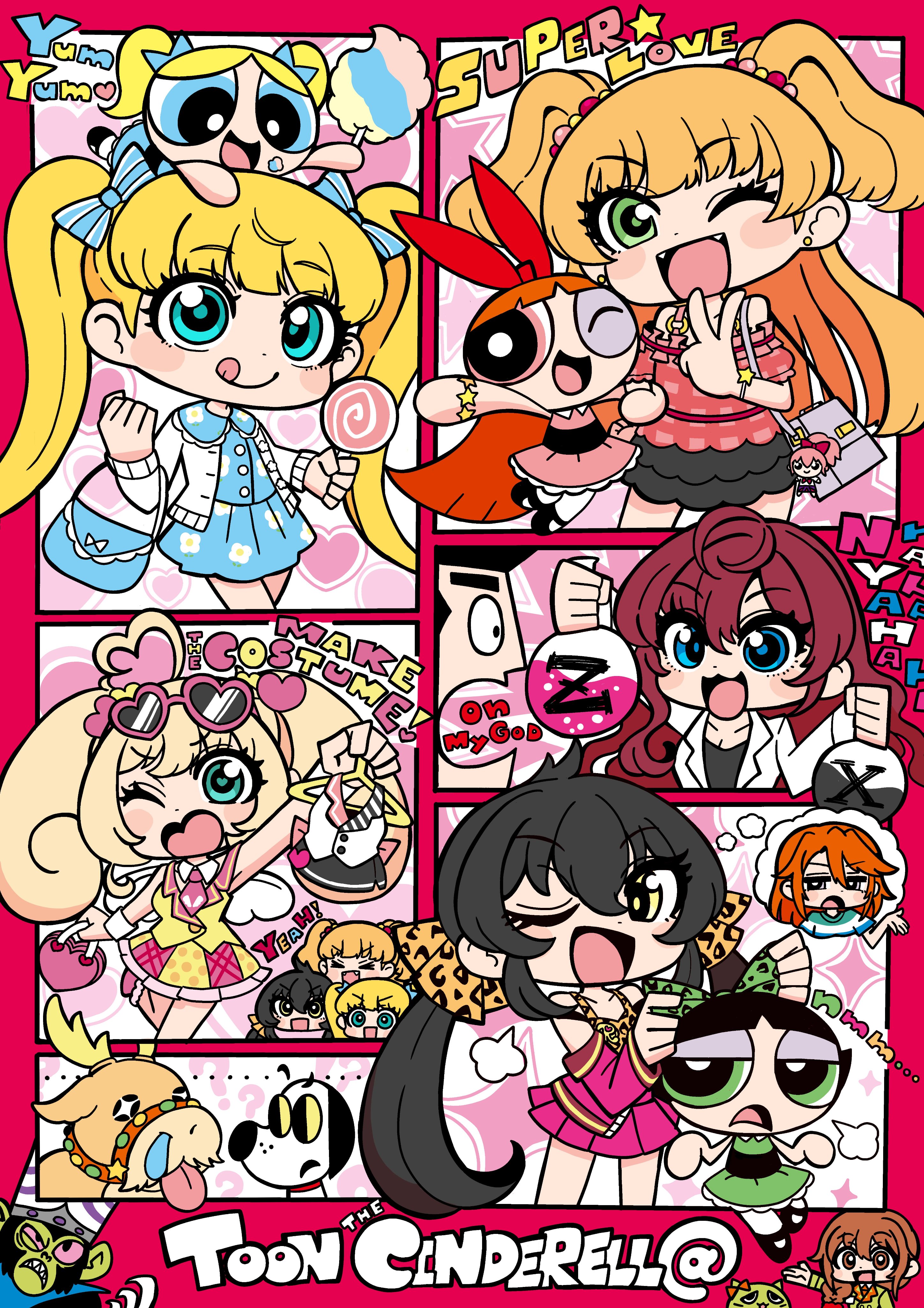 Safebooru - 1boy 6+girls absurdres ahoge black hair blonde hair blossom ...