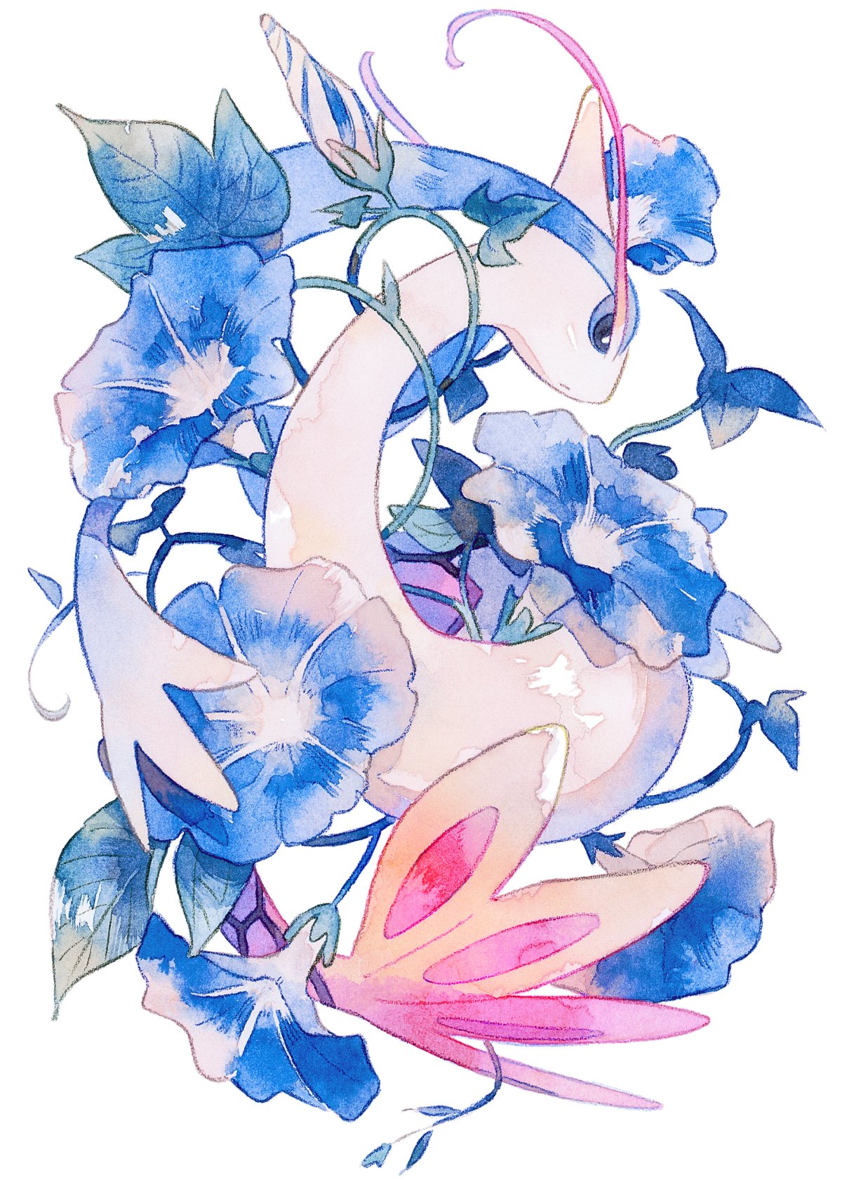 Safebooru - black eyes blue flower bright pupils flower full body ...