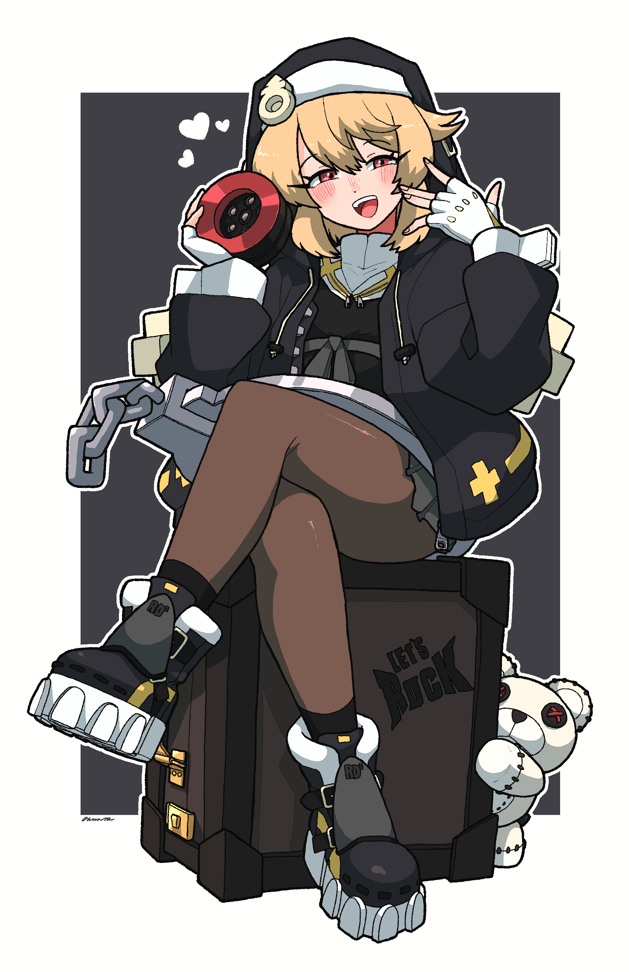 Safebooru - 1girl absurdres alternate color alternate eye color androgyne symbol black hoodie ...