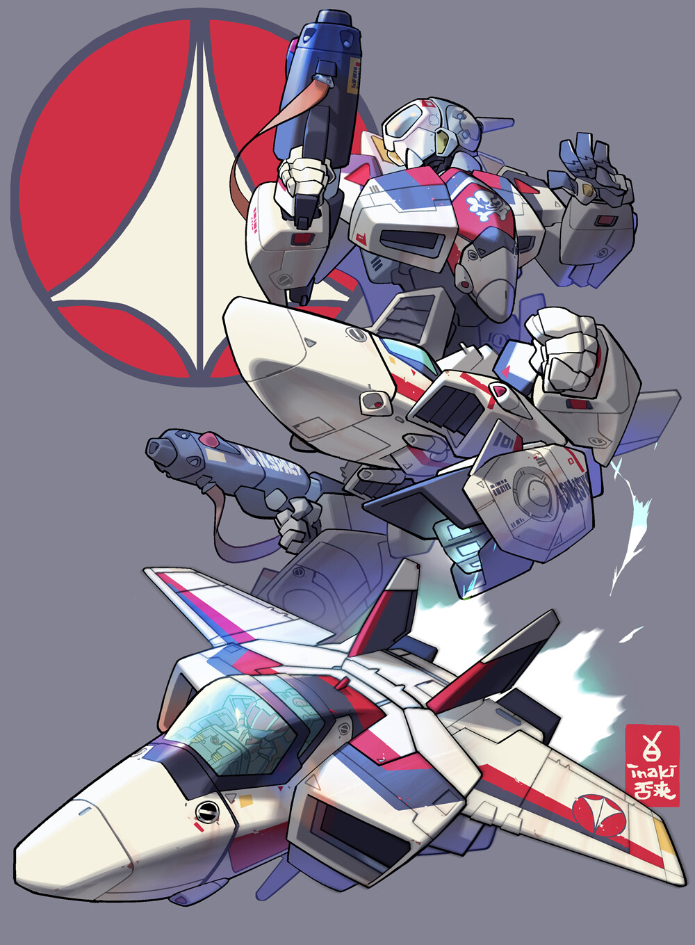 Safebooru - 1boy afterburner battroid chibi choujikuu yousai macross ...