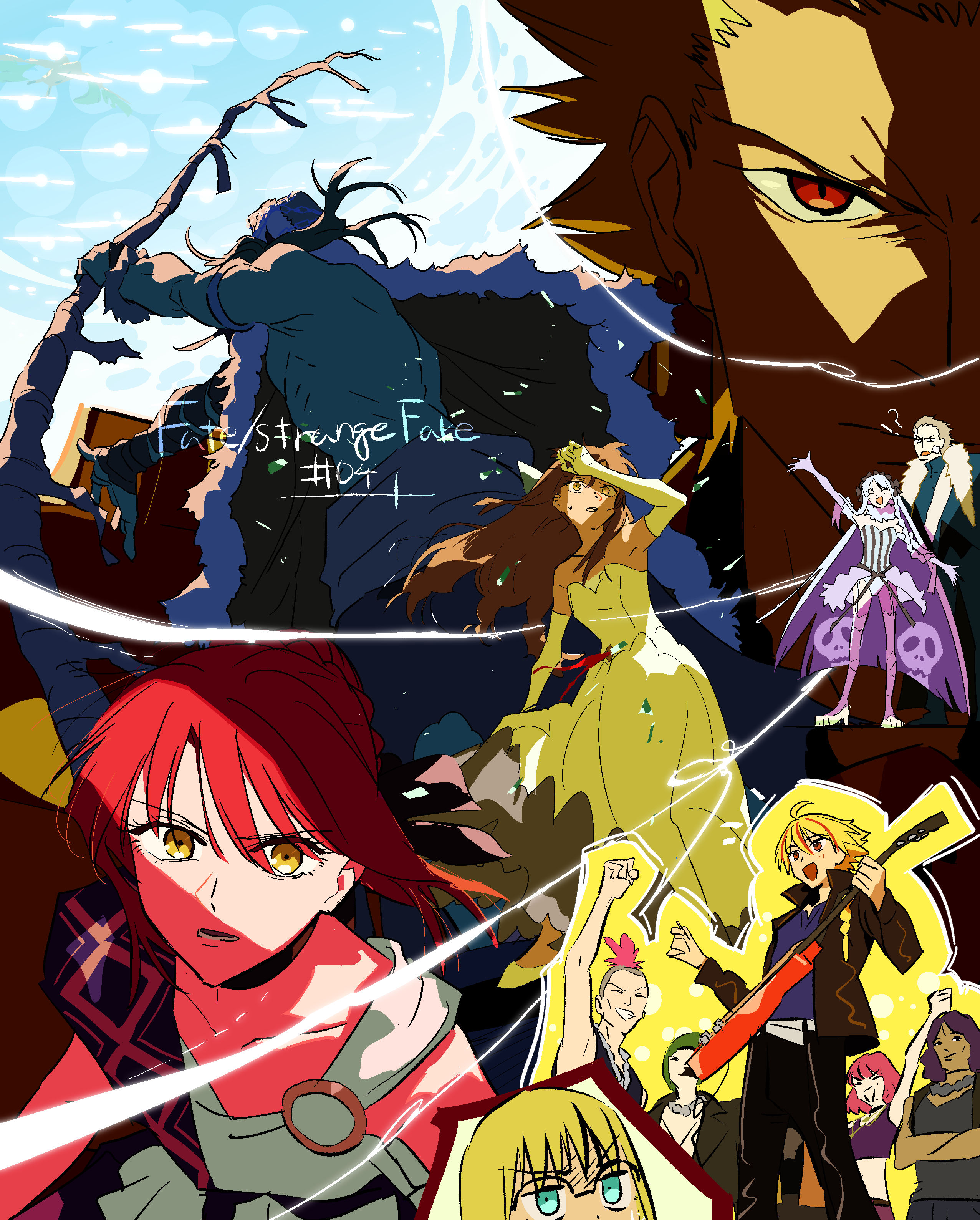 Safebooru - !? 5girls 6+boys absurdres alcides (fate) black hair blonde ...