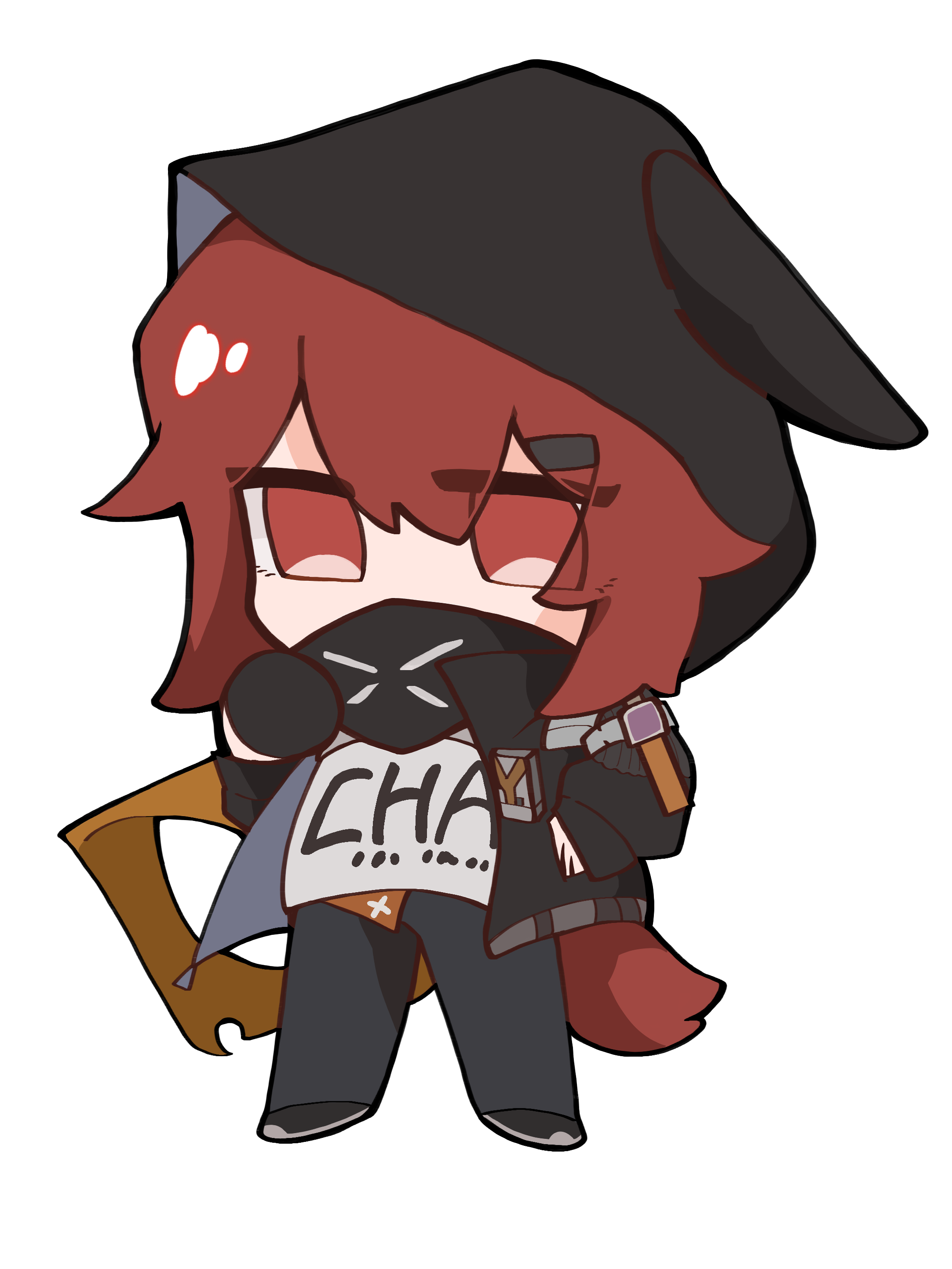 Safebooru - 1girl absurdres animal hood arknights arm ribbon black ...