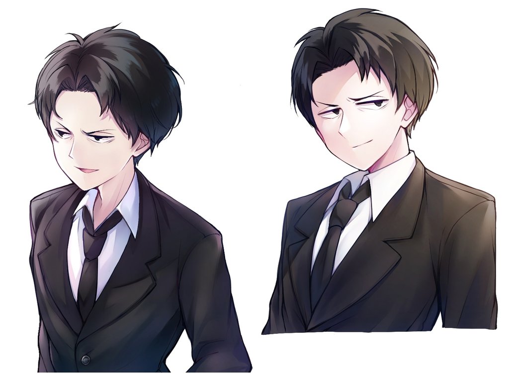 Safebooru - 1boy black eyes black hair black jacket black necktie closed mouth collared shirt ...