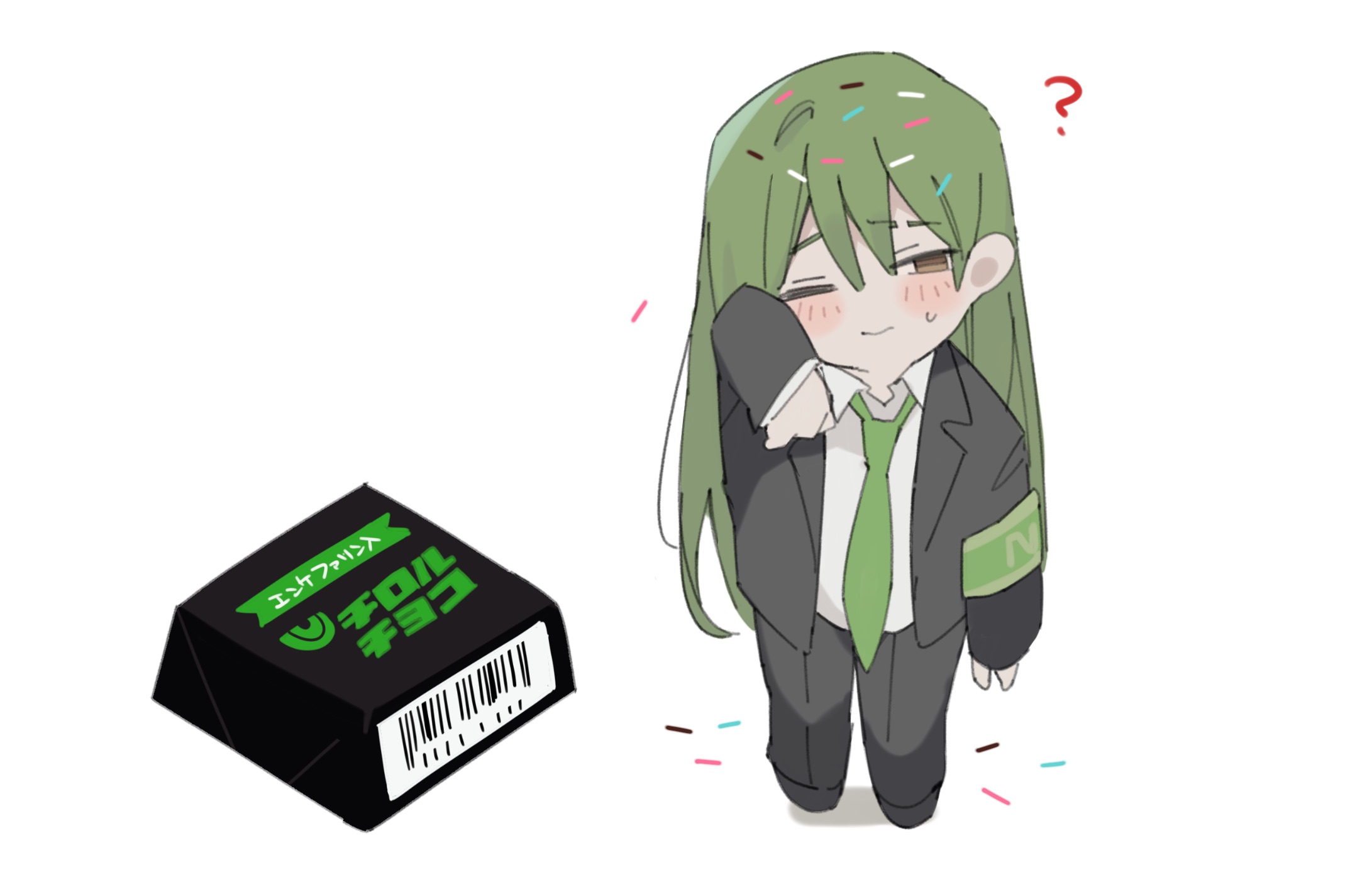 Safebooru - 1boy ? black jacket black pants brown eyes chibi eraser ...