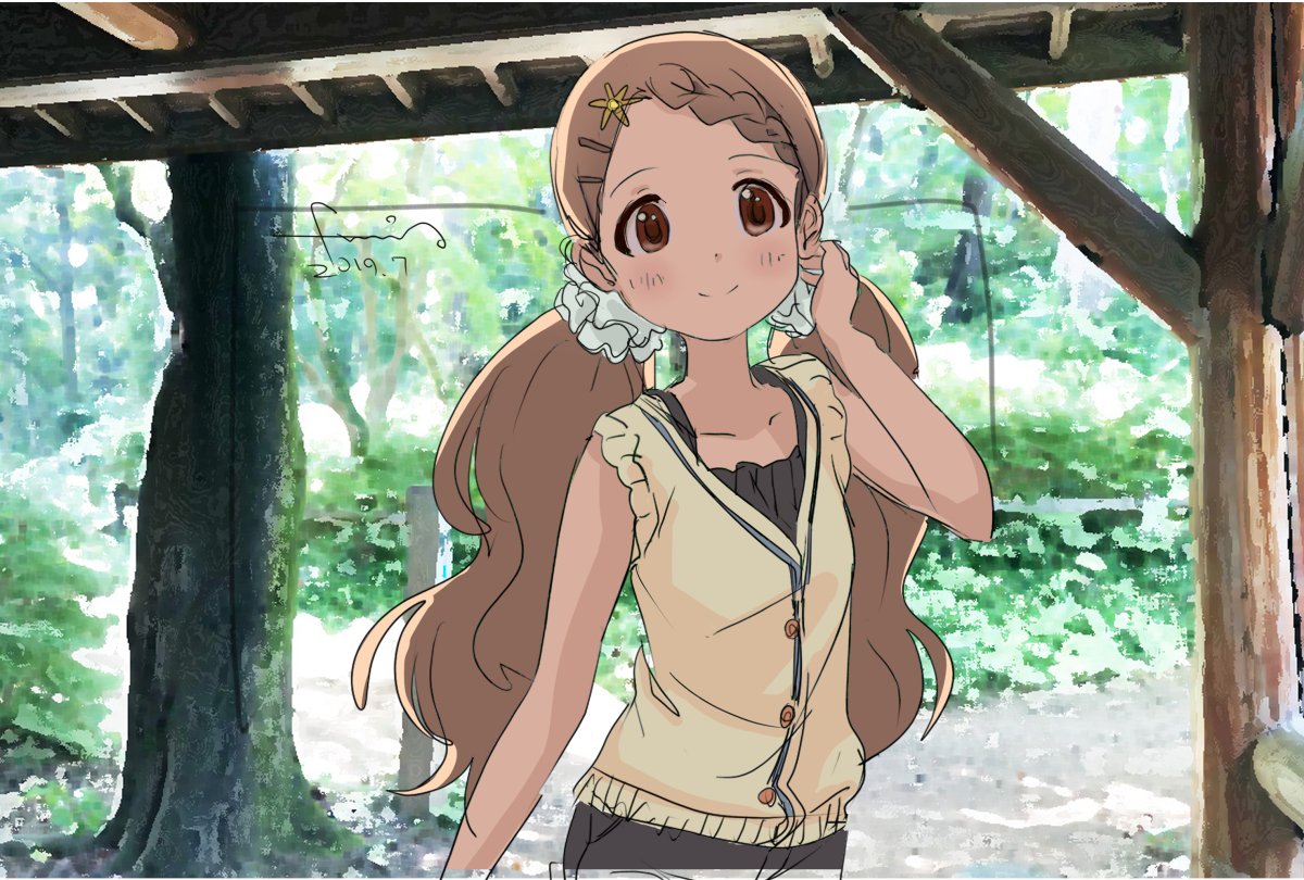 Safebooru - 1girl alternate costume alternate hairstyle aoba kokona braid brown eyes brown hair ...