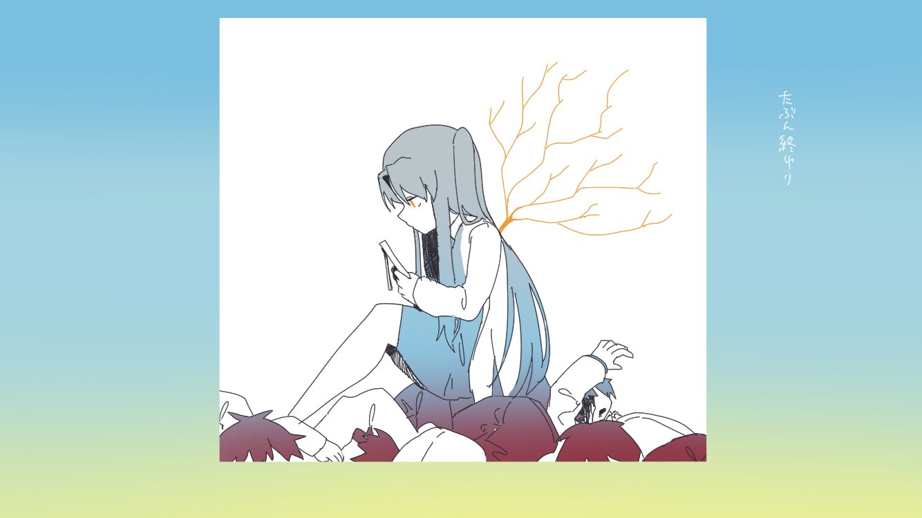 Safebooru - 1girl 6+boys angela (project moon) ayin (project moon) blue hair blue skirt closed ...