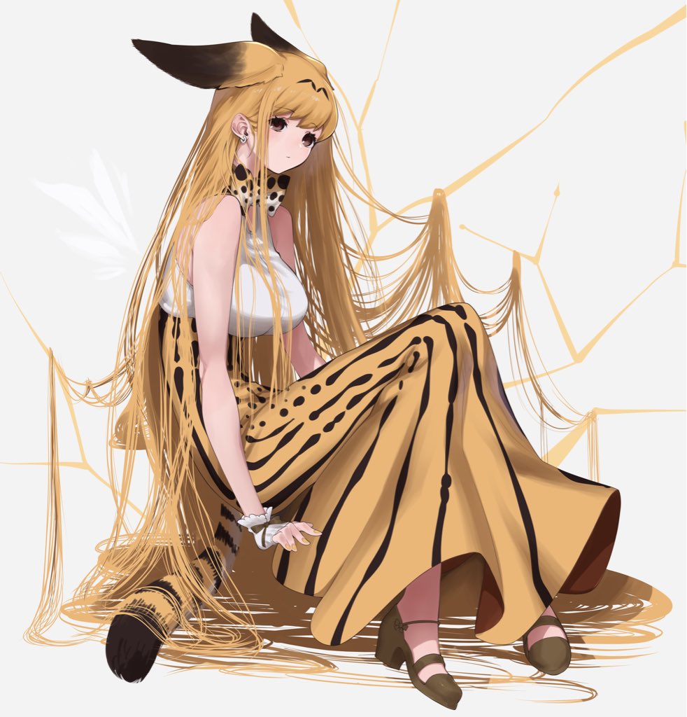 Safebooru - 1girl animal ears bare shoulders blonde hair bow bowtie cat ears cat girl cat tail ...