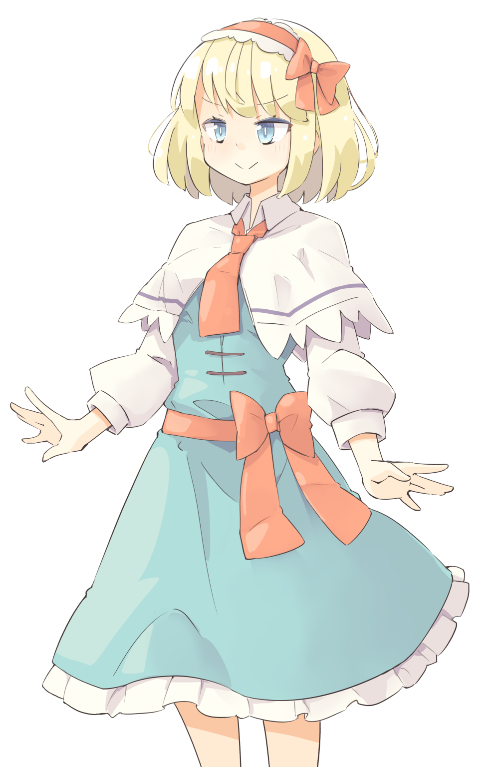 Safebooru - 1girl alice margatroid arnest blonde hair blue dress blue eyes blush capelet closed ...