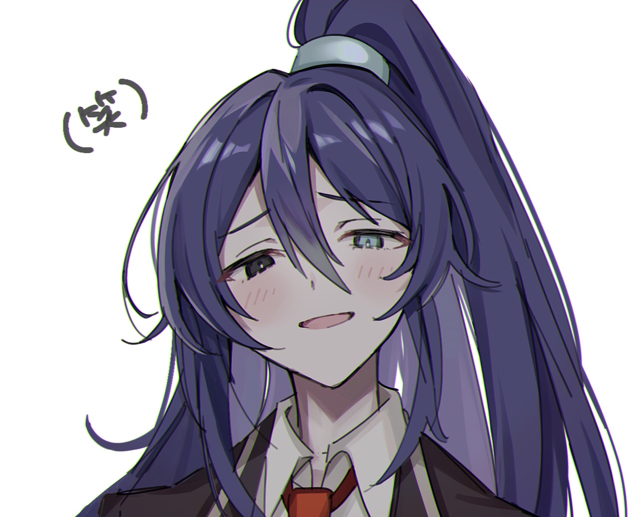 Safebooru - 1boy aqua eyes black eyes blue hair half updo heterochromia ...