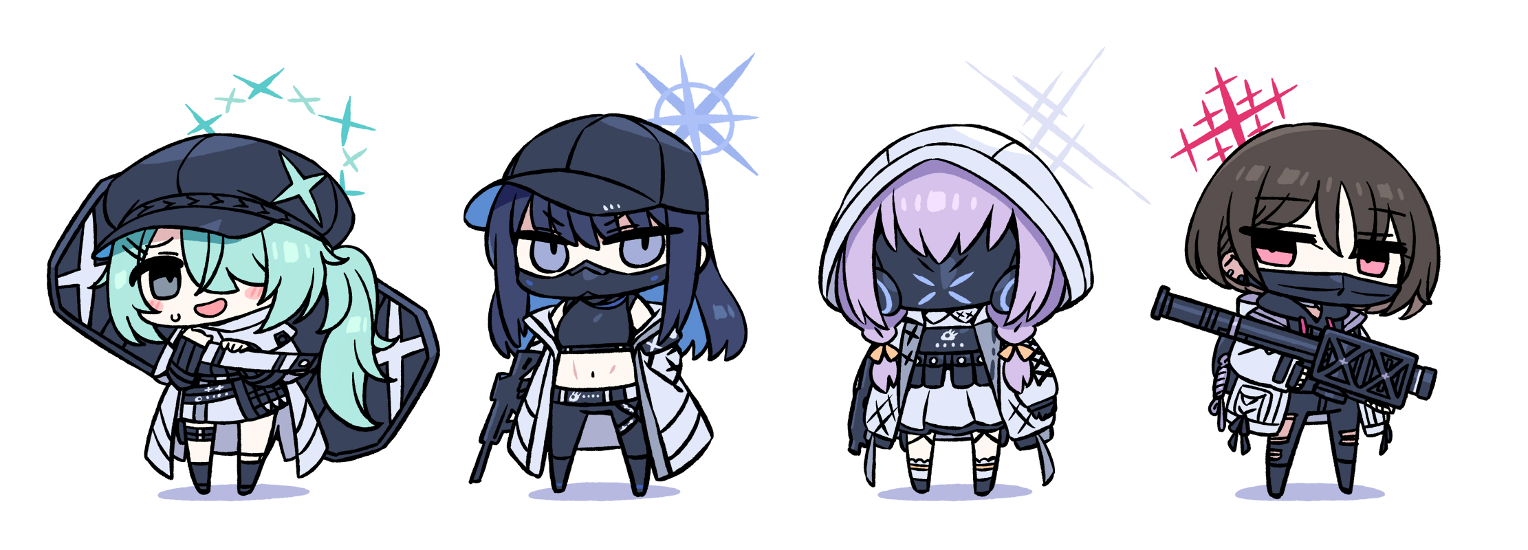 Safebooru - 4girls arius squad (blue archive) atsuko (blue archive) baseball cap black hair ...