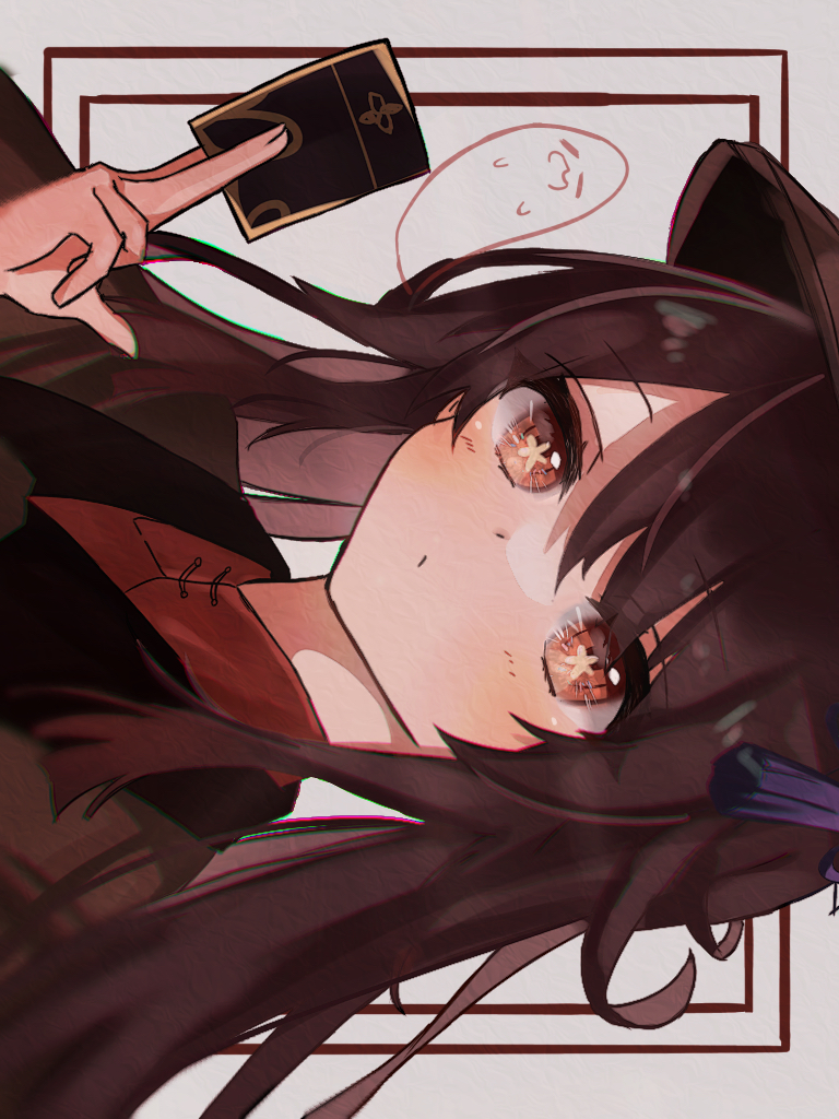 Safebooru - 1girl boo tao (genshin impact) brown coat brown hair brown headwear closed mouth ...