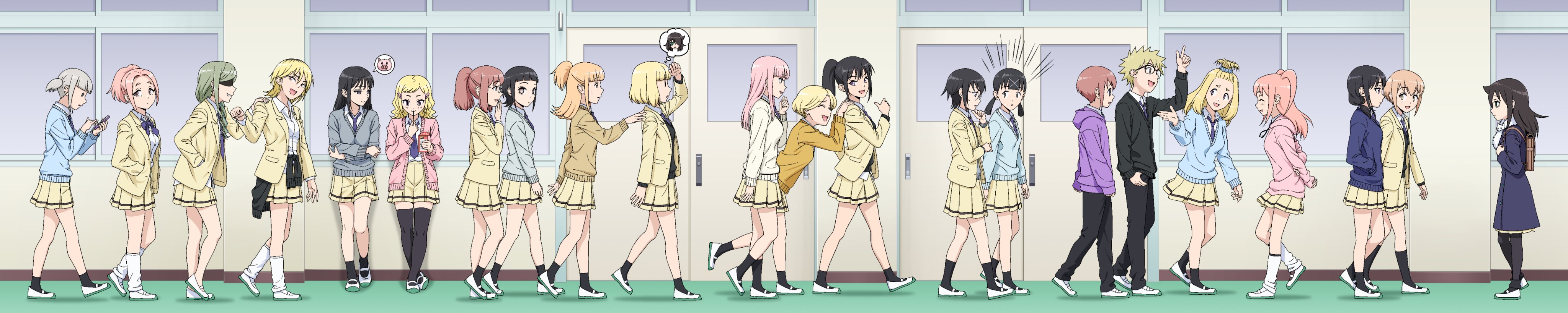 Safebooru - 6+girls absolutely everyone absurdres anna (watamote) bags under eyes black hair ...