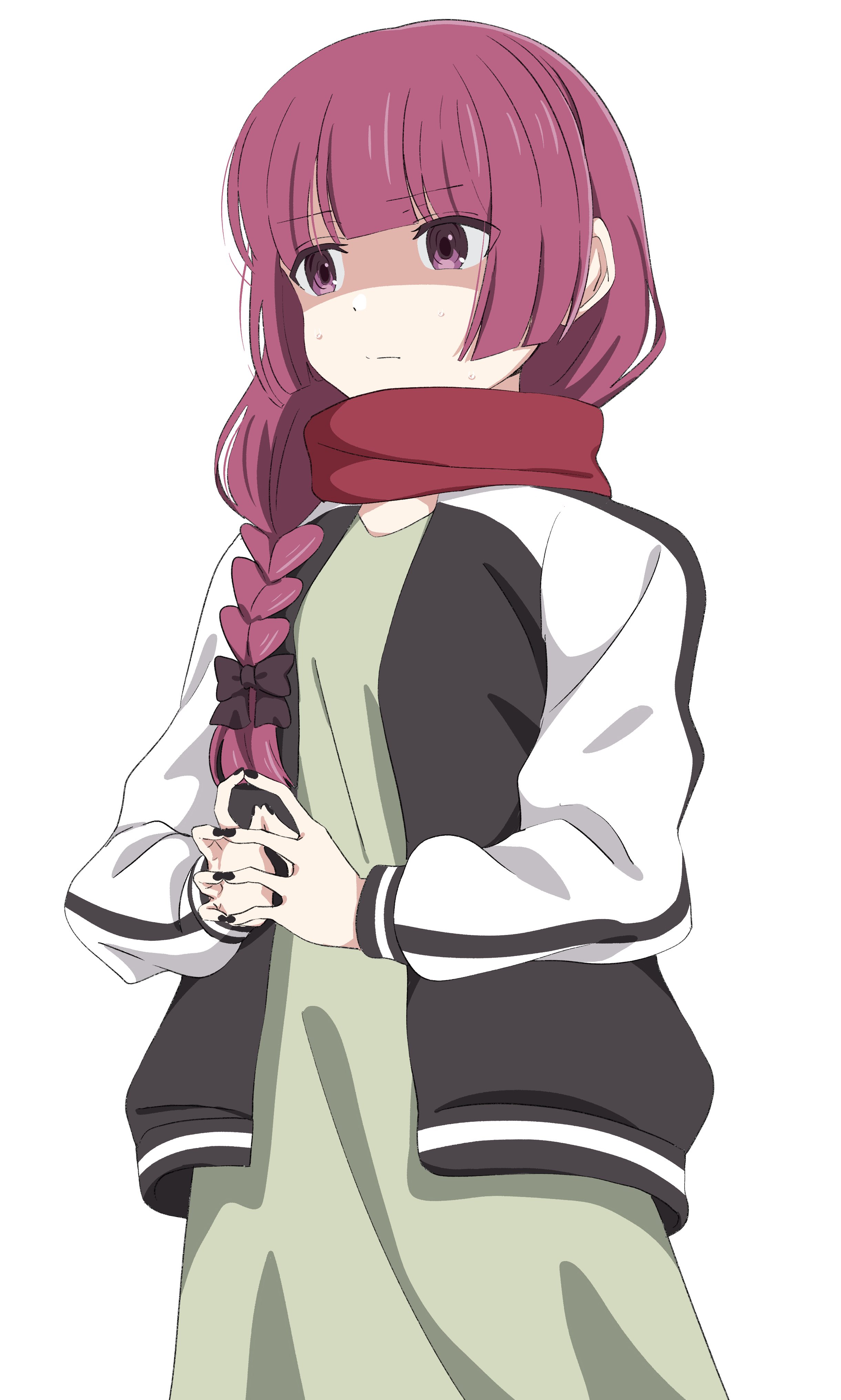 Safebooru - 1girl absurdres black nails bocchi the rock! braid closed ...