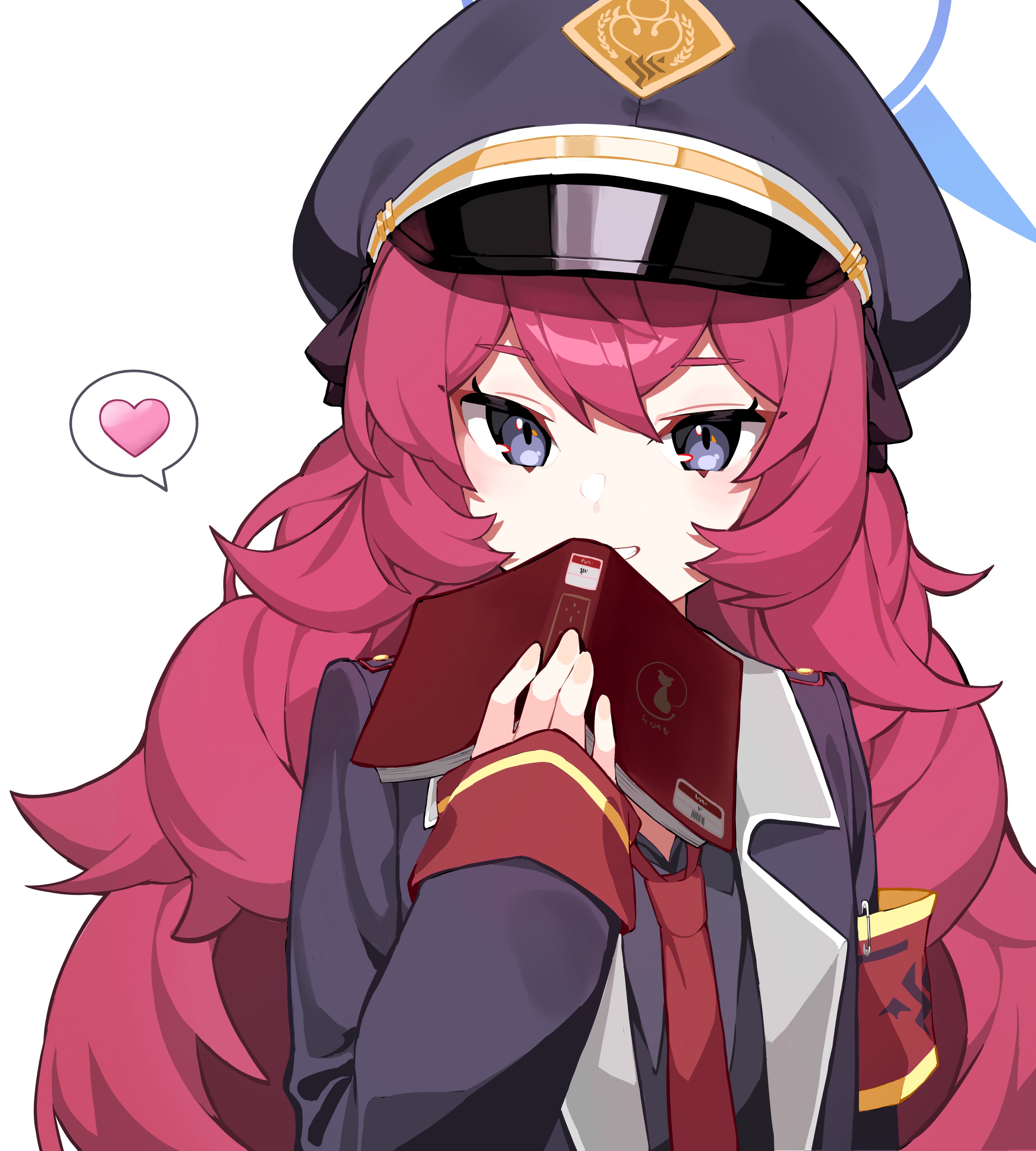 Safebooru - 1girl absurdres armband black coat black shirt blue archive book bow coat collared ...