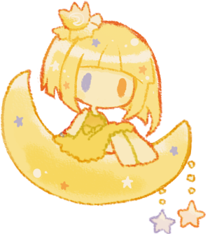 Safebooru - 1girl barefoot blonde hair blue eyes bow chibi crescent ...