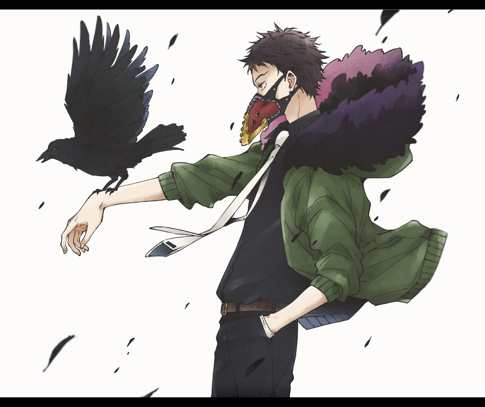 Safebooru - 1boy belt bird black pants black shirt boku no hero ...