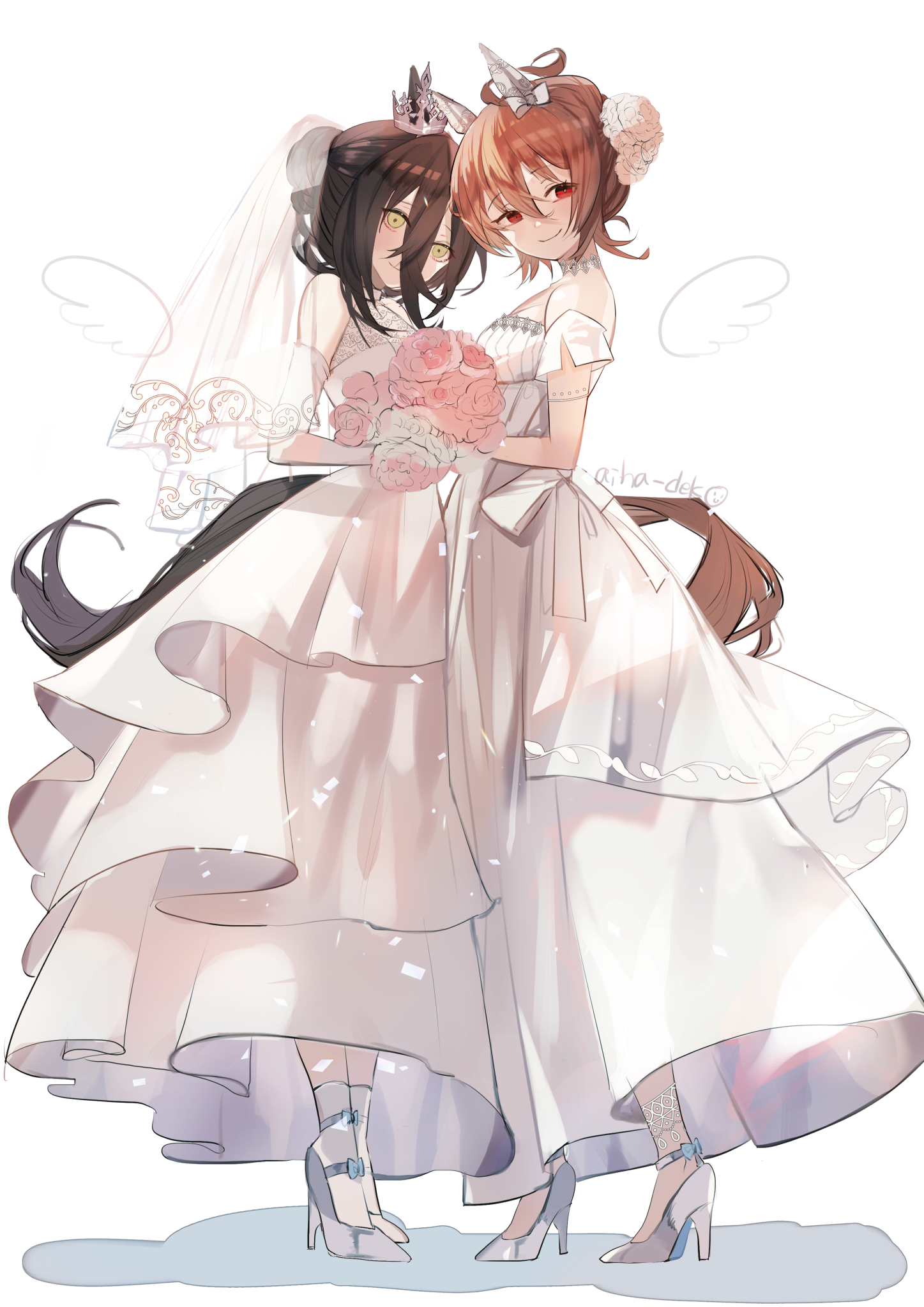 Safebooru - 2girls agnes tachyon (umamusume) ahoge aiha-deko alternate costume alternate ...