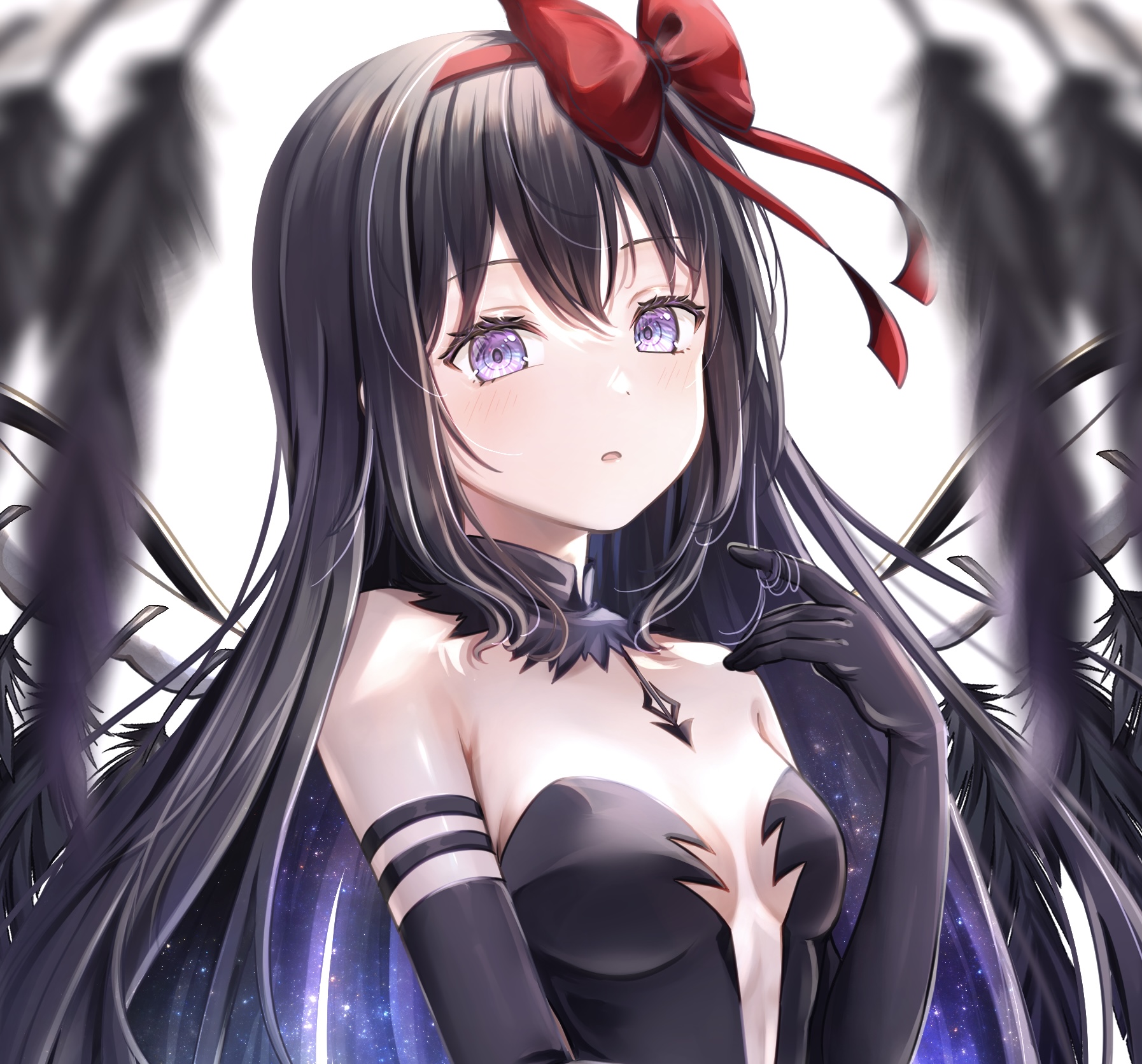 Safebooru - 1girl akemi homura akuma homura black hair black wings commentary request elbow ...