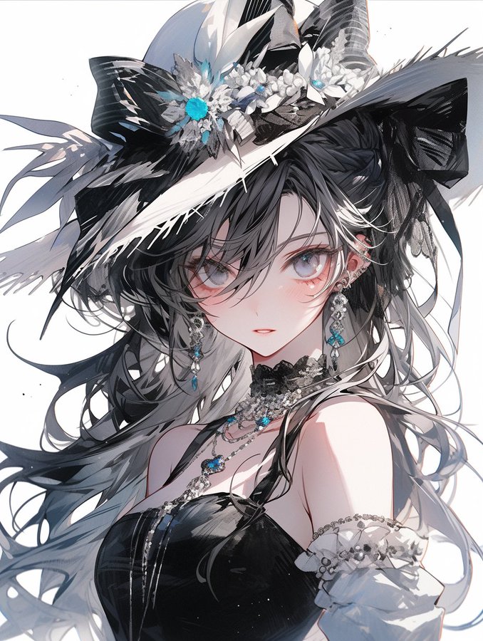 Safebooru - 1girl ai-generated grey eyes grey hair hair between eyes long hair looking at viewer ...