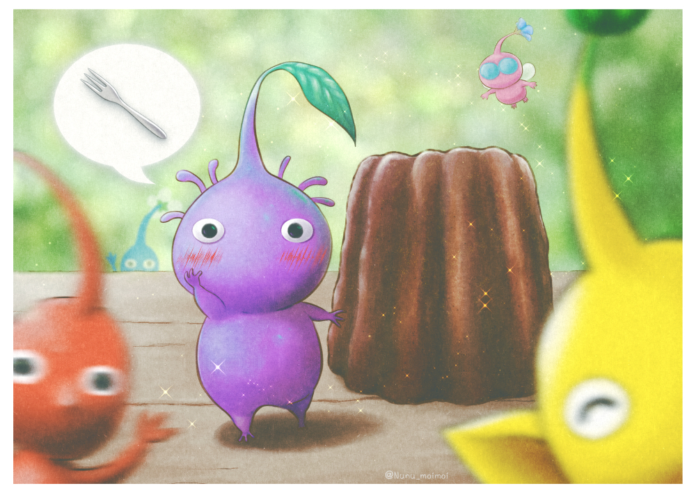 Safebooru - ^ ^ arm up black eyes blue eyes blue flower blue pikmin ...