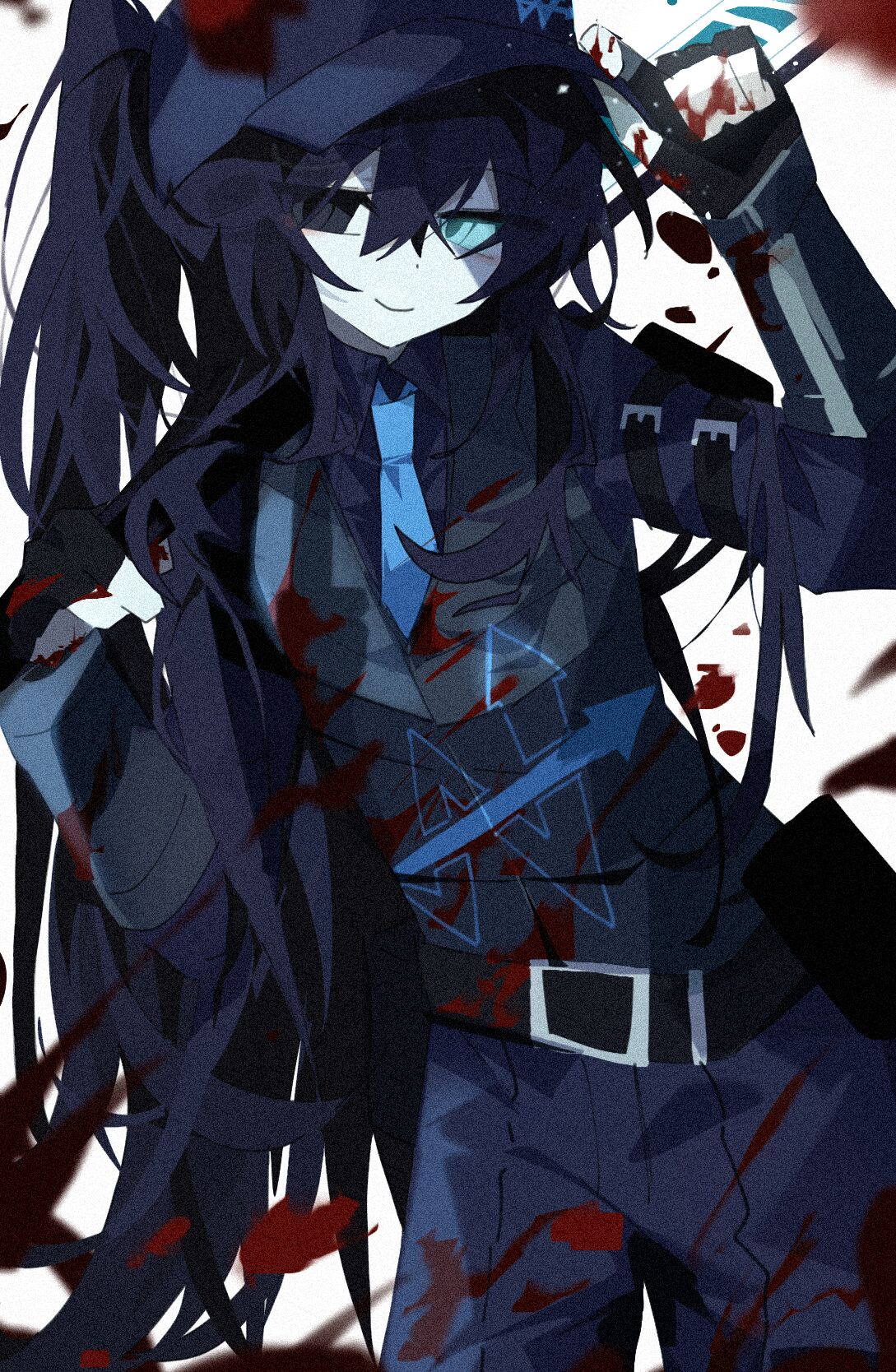 Safebooru - 1boy belt black belt black eyes black gloves black hair black pants black vest blood ...