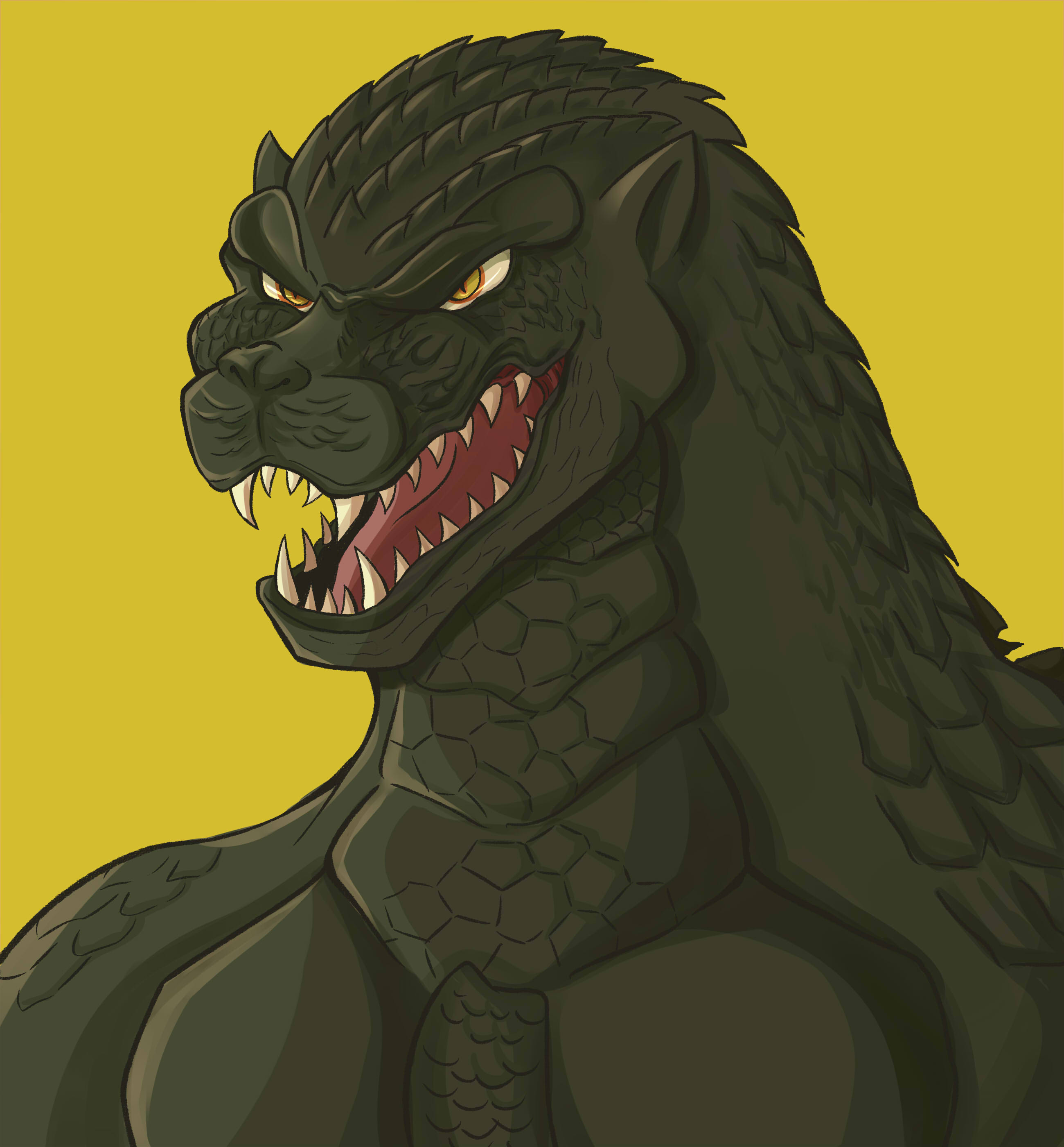 Safebooru - absurdres evil grin evil smile giant giant monster godzilla ...