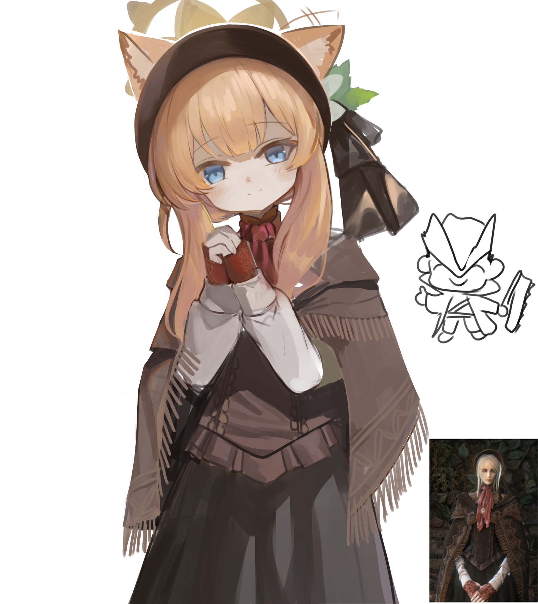 Safebooru - 1boy 1girl afterimage animal ear fluff animal ears arona's sensei doodle (blue ...