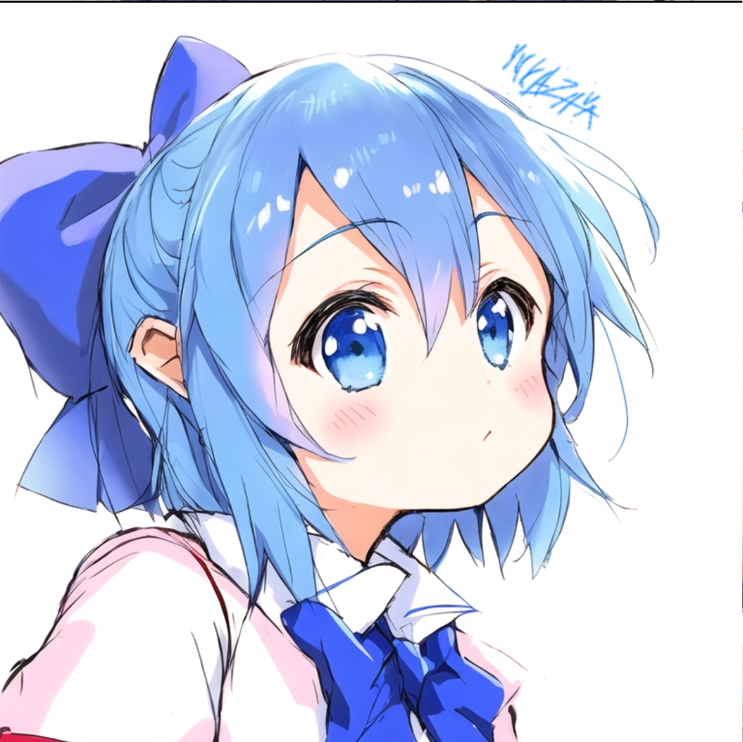 Safebooru - 1girl blue bow blue eyes blue hair blue ribbon blush bow cirno close-up closed mouth ...