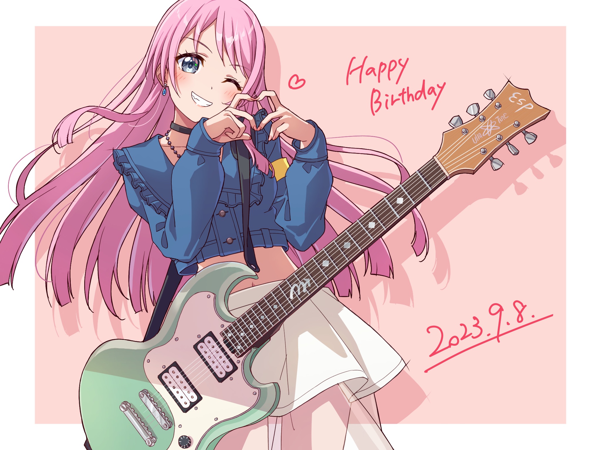 Safebooru - 1girl bang dream! bang dream! it's mygo!!!!! blue eyes chihaya anon guitar happy ...