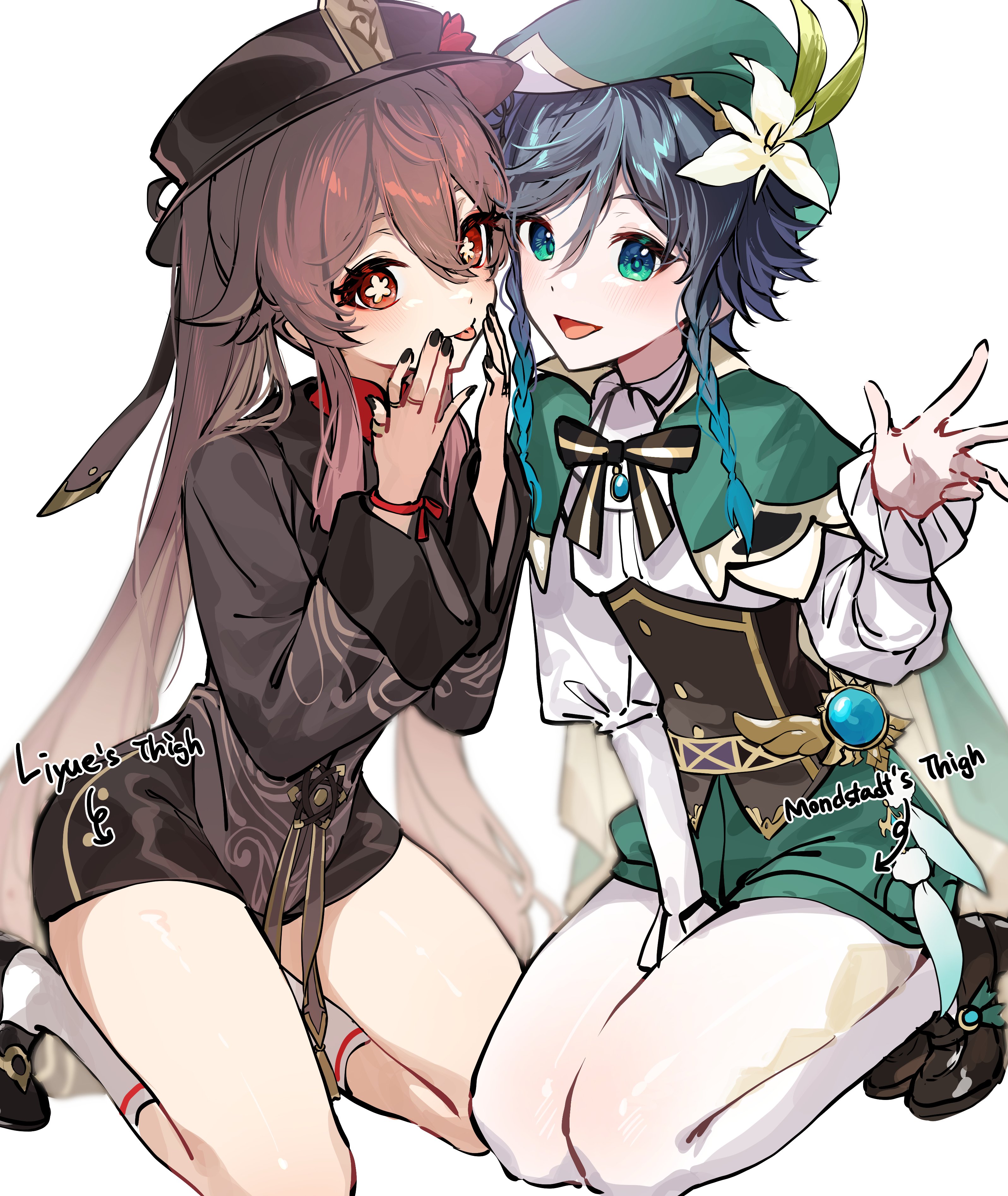 Safebooru - 1boy 1girl absurdres aqua eyes beret black hair black headwear black nails black ...