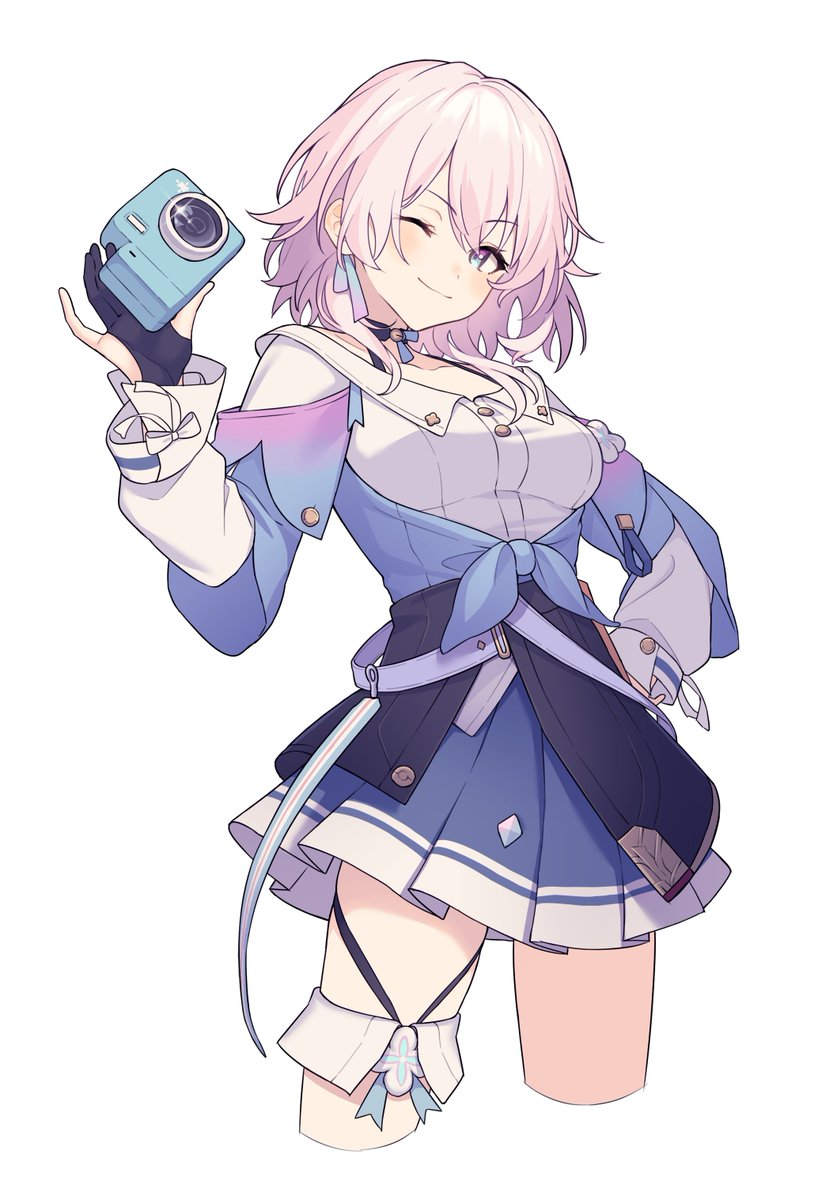 Safebooru - 1girl archery shooting glove black choker black corset black gloves blue eyes blue ...