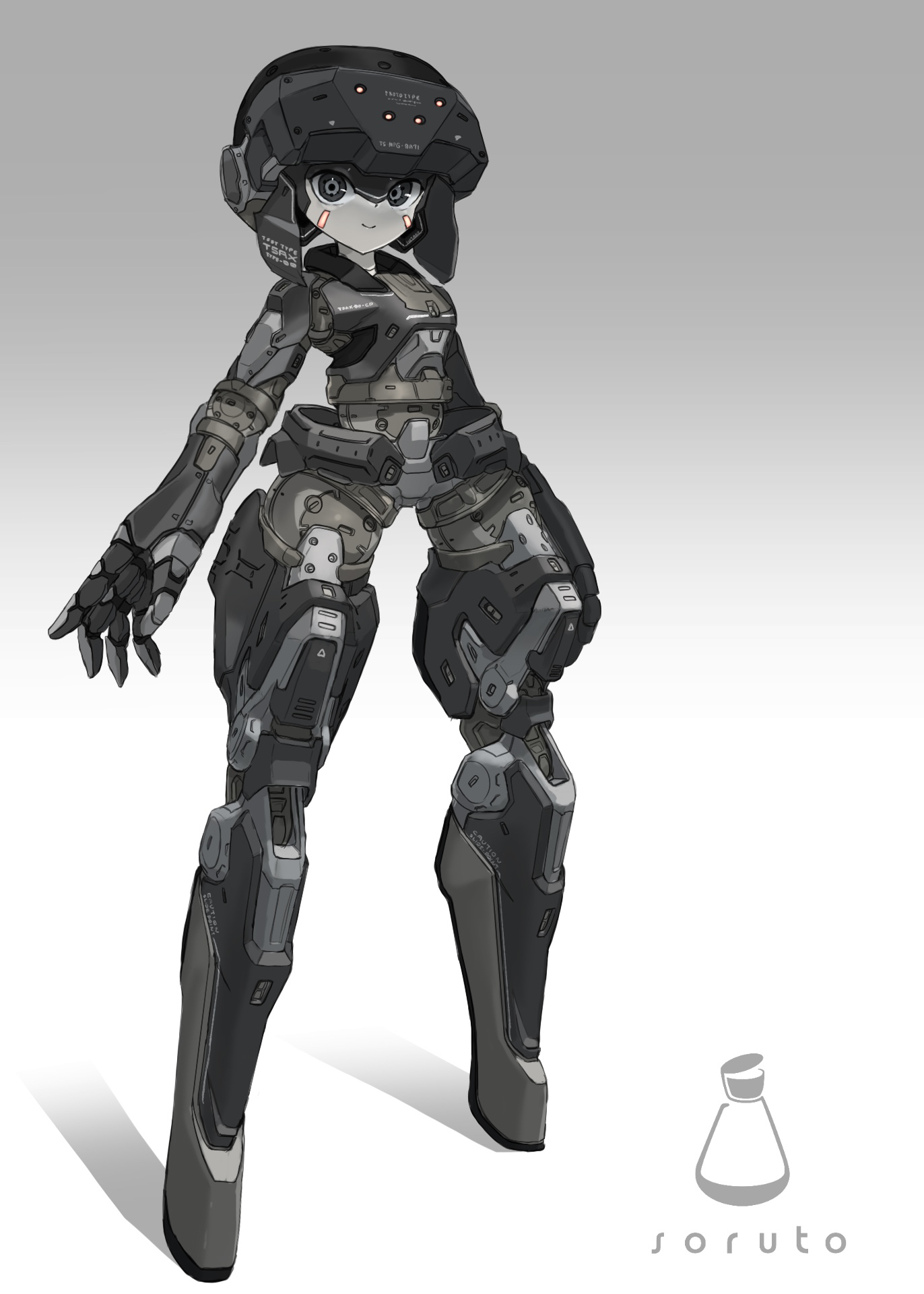 Safebooru 1girl Armor Arms At Sides Colored Skin Commentary Request 5328