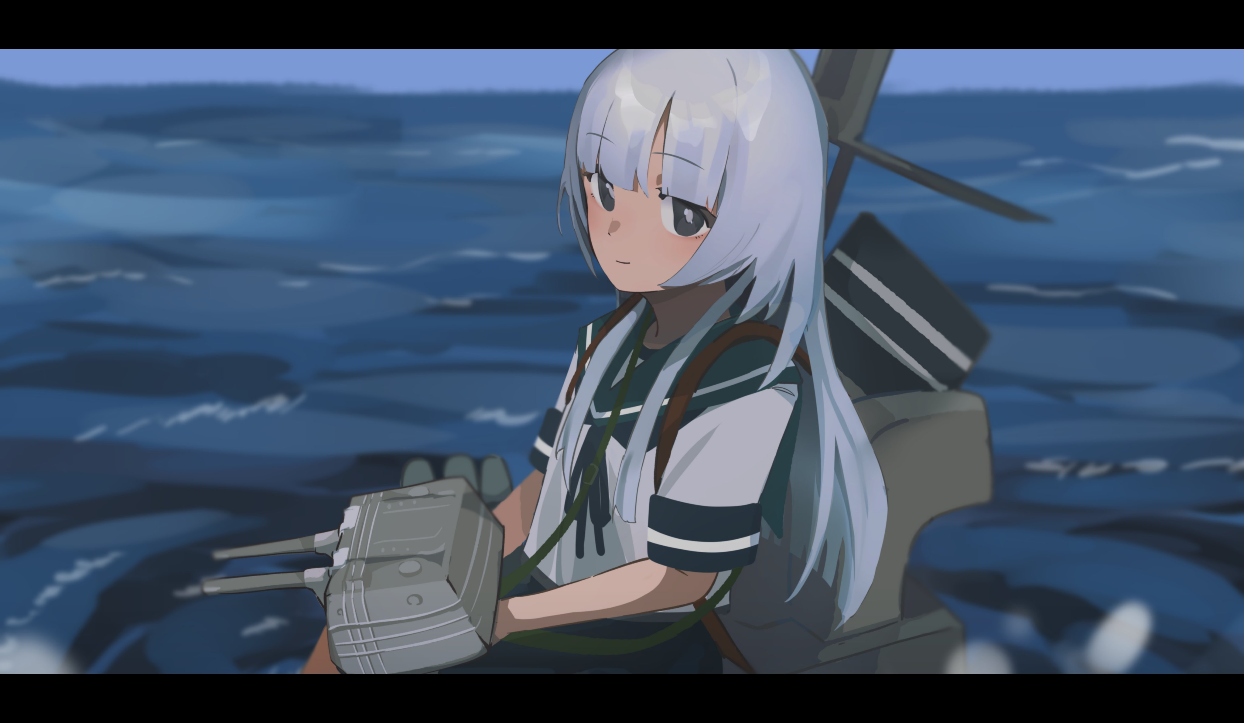 Safebooru - 1girl absurdres blue eyes blue neckerchief blue sailor collar blunt bangs closed ...