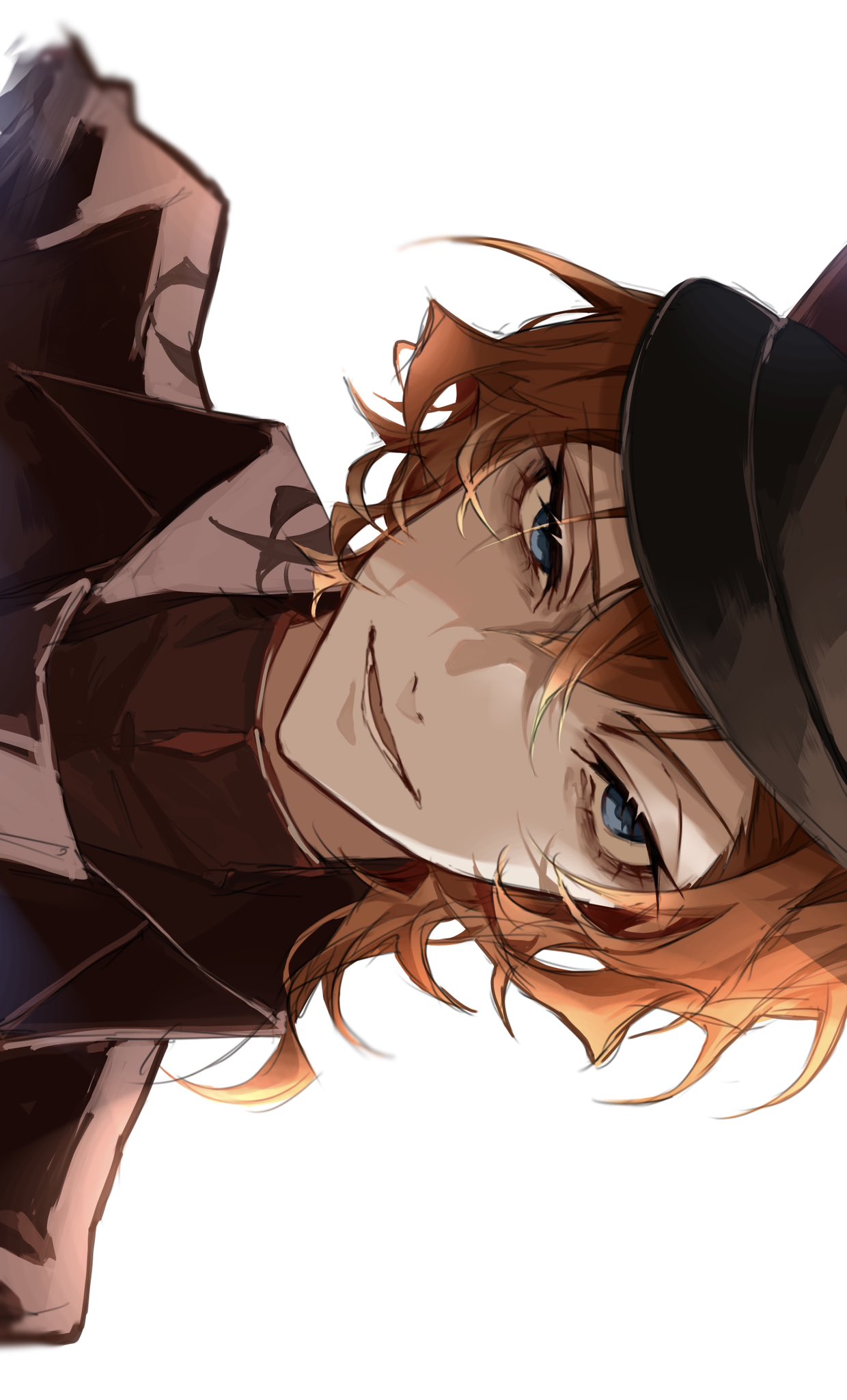 Safebooru - 1boy black headwear black jacket black shirt black suit blue eyes bungou stray dogs ...