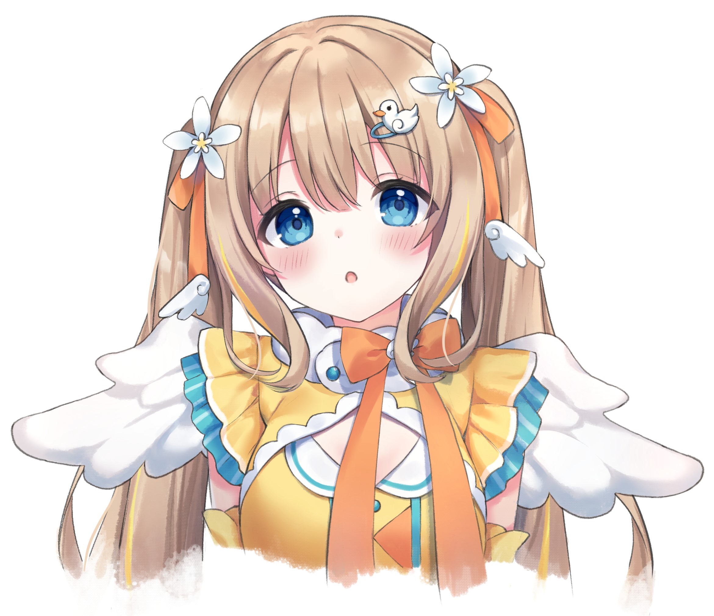 Safebooru - 1girl :o blonde hair blue eyes blush cleavage cutout ...