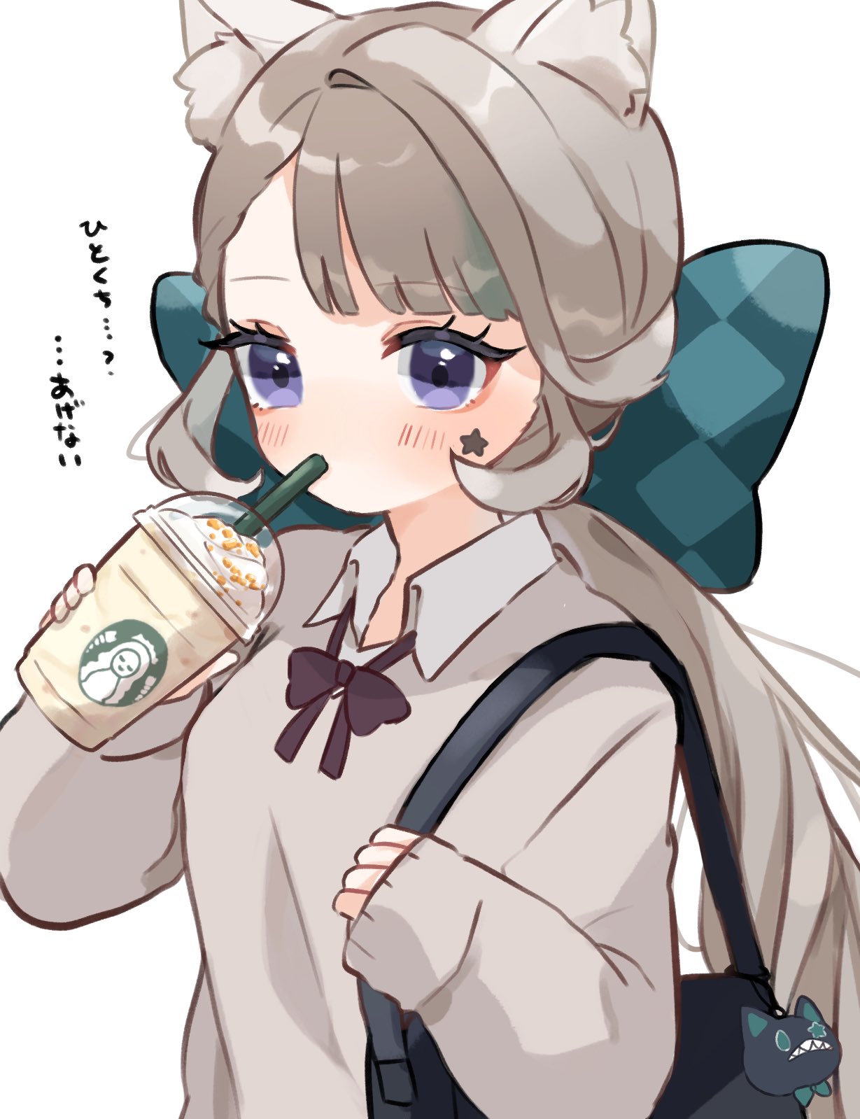 Safebooru - 1girl alternate costume animal ear fluff animal ears bag black bag blonde hair blush ...