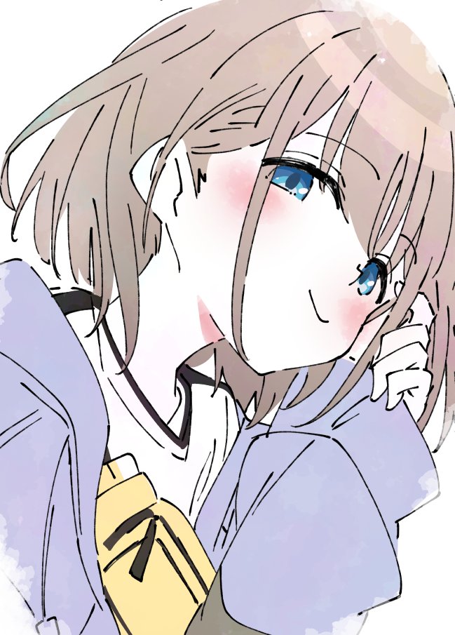 Safebooru - 1girl blue eyes blue jacket brown hair closed mouth commentary idolmaster idolmaster ...