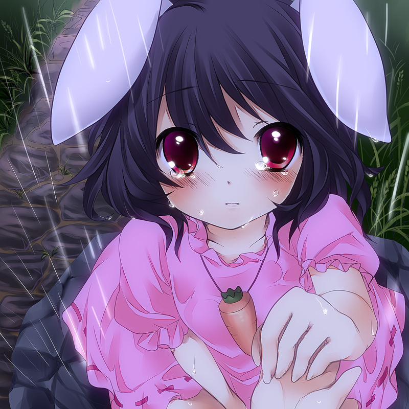 Safebooru - animal ears banned artist carrot dress grass inaba tewi ...