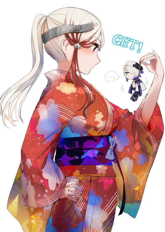 Safebooru - 2girls alternate costume beret blonde hair blue eyes blue hair breasts chibi dress ...