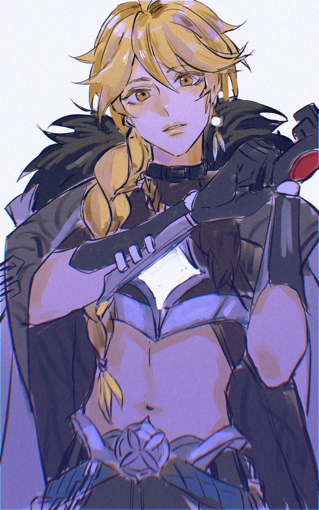 Safebooru - 1boy aeferjam aether (genshin impact) ahoge arm armor black collar black gloves ...