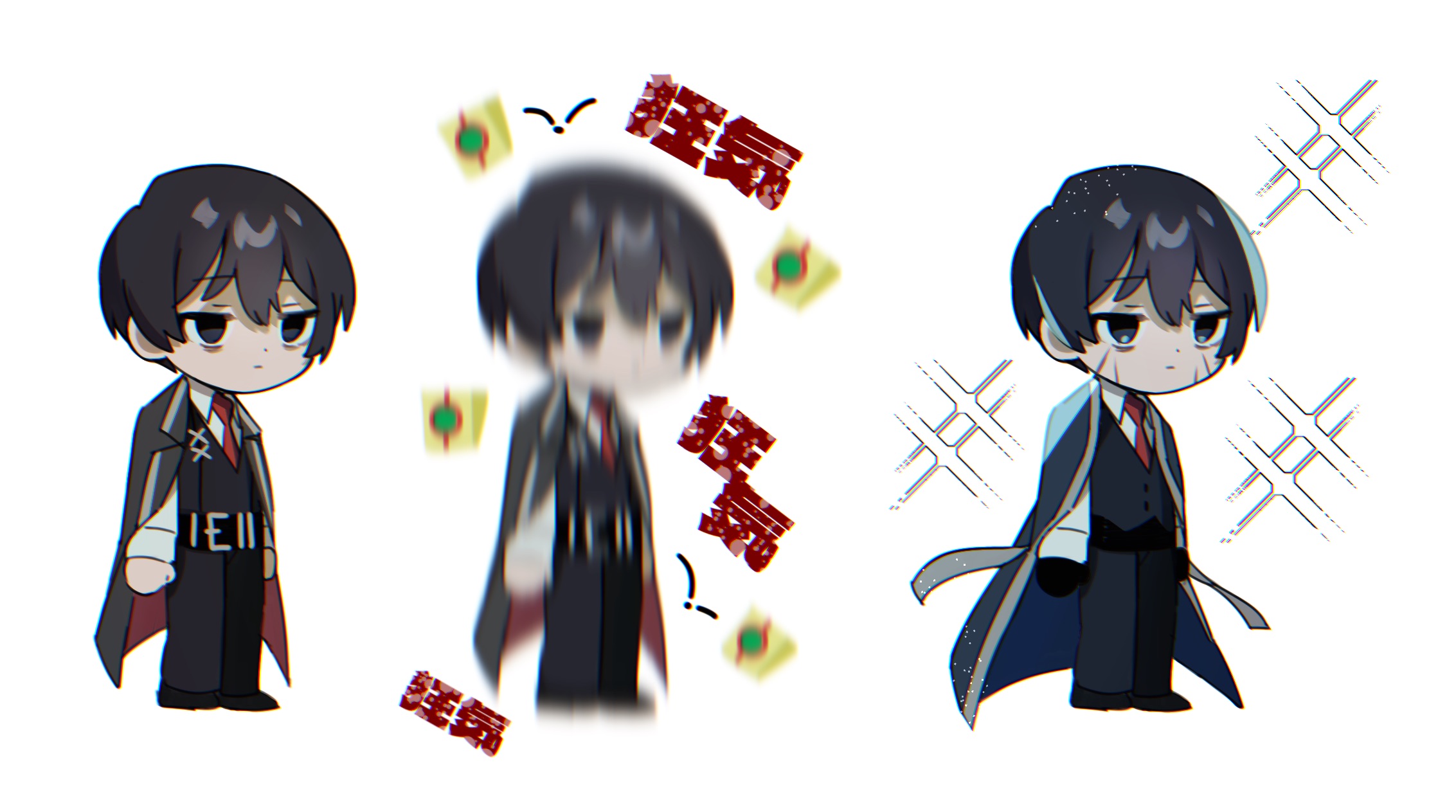 Safebooru - 1boy black coat black eyes black hair black pants black ...